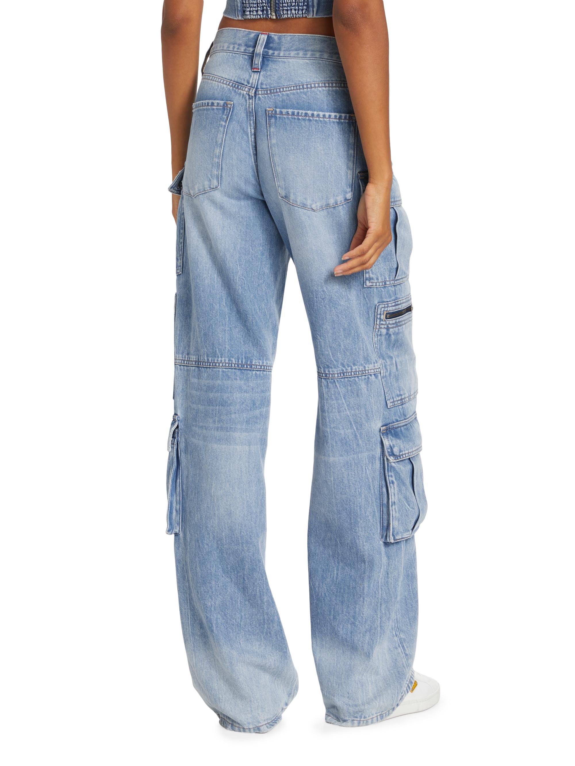 ALICE + OLIVIA Cay Baggy Denim Cargo Pants | Saks Fifth Avenue