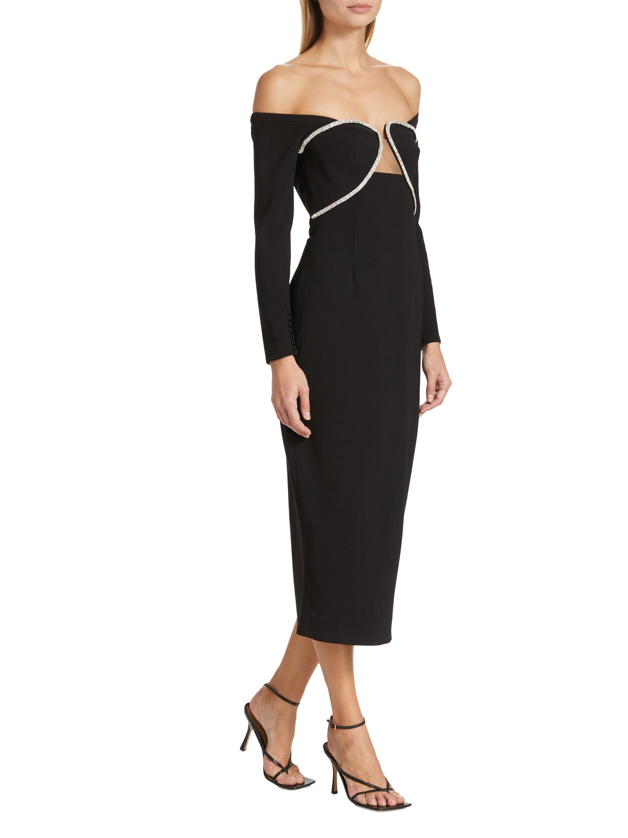 Self-Portrait Embellished Molded Midi-Dress | Saks Fifth Avenue