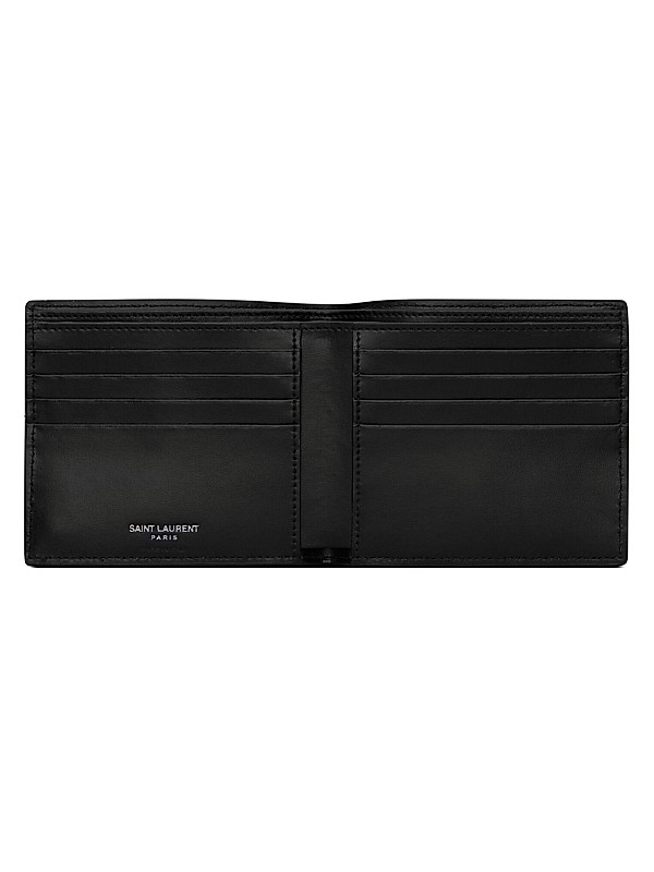 Shop Saint Laurent Tiny Monogram East/West Leather Wallet Shop Saint Laurent Tiny Monogram East/West Leather Wallet