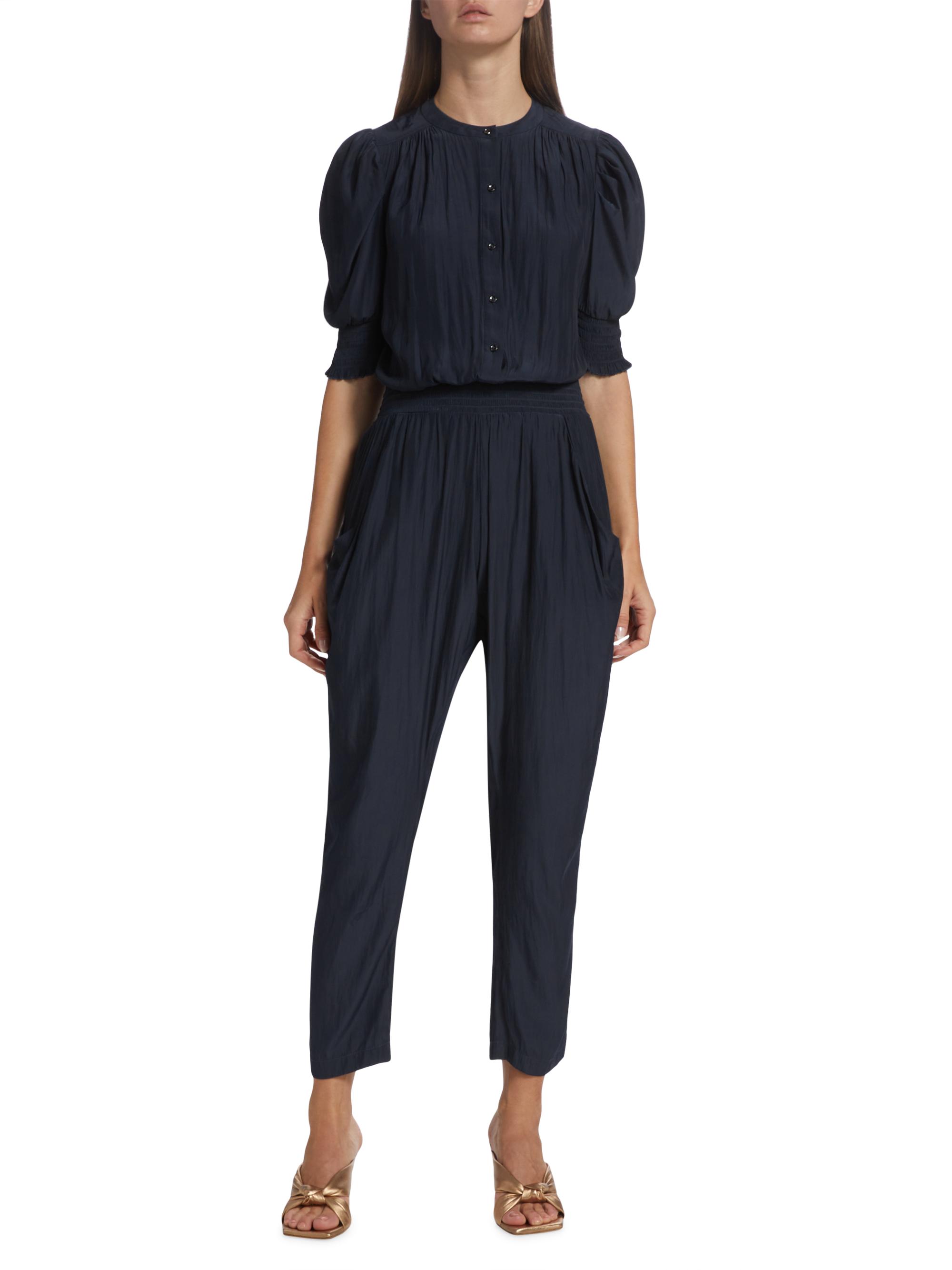 Ramy Brook Tracey Button-Front Crop Jumpsuit | Saks Fifth Avenue