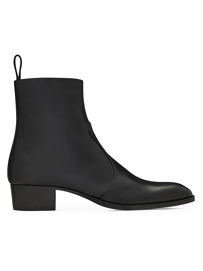 Shop Saint Laurent Wyatt Zipped Boots In Smooth Leather Shop Saint Laurent Wyatt Zipped Boots In Smooth Leather