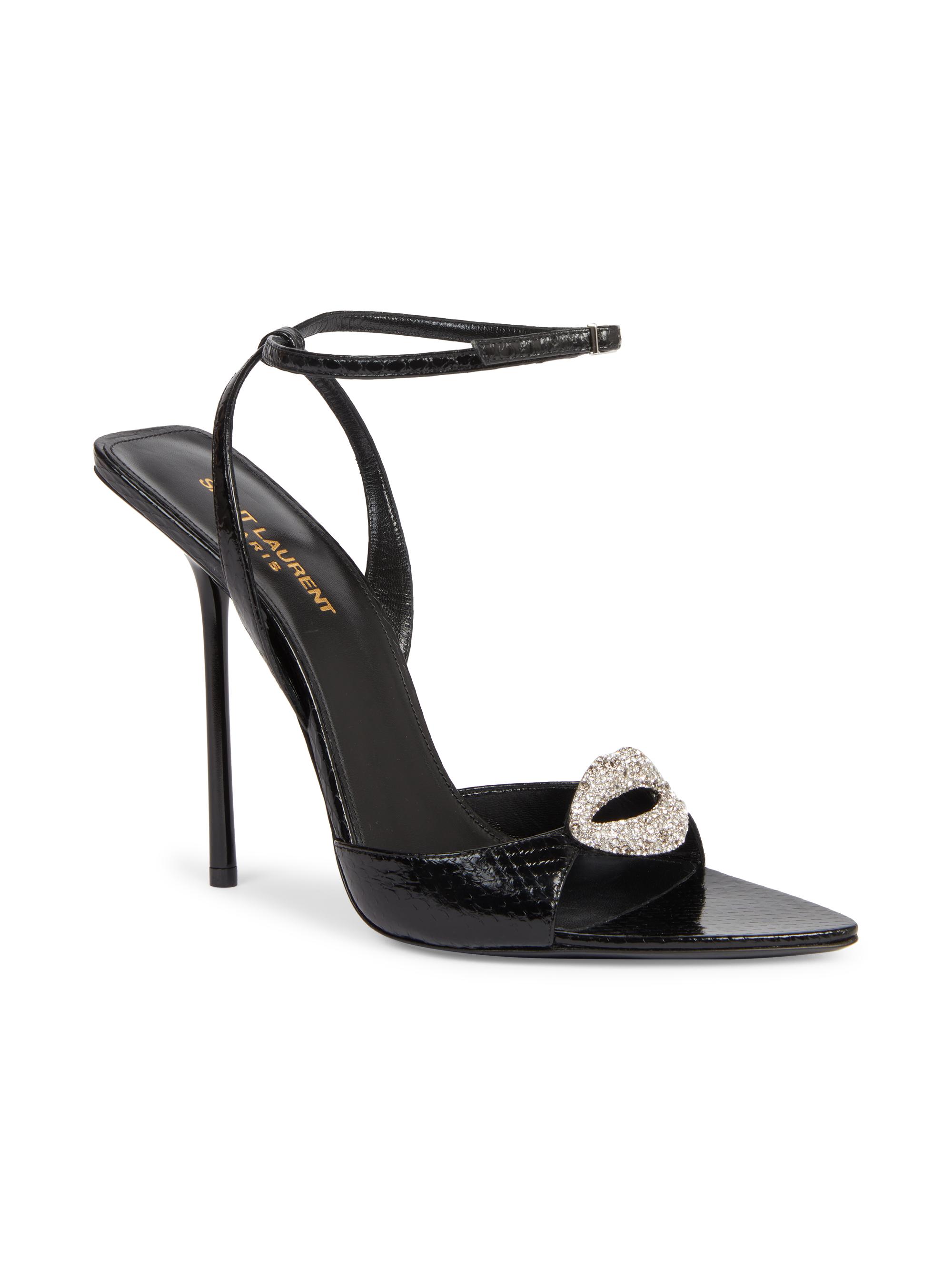 Saint Laurent Snakeskin Leather High-Heel Sandals | Saks Fifth Avenue