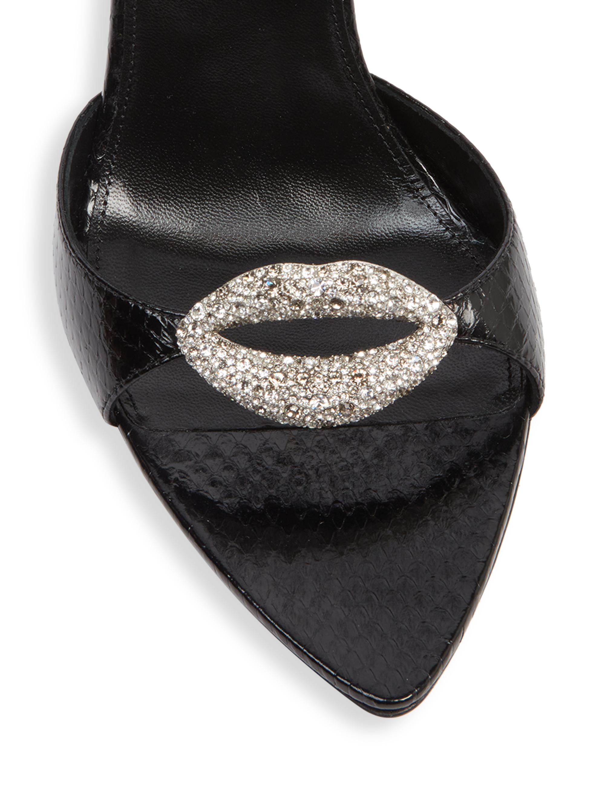 Saint Laurent Snakeskin Leather High-Heel Sandals | Saks Fifth Avenue