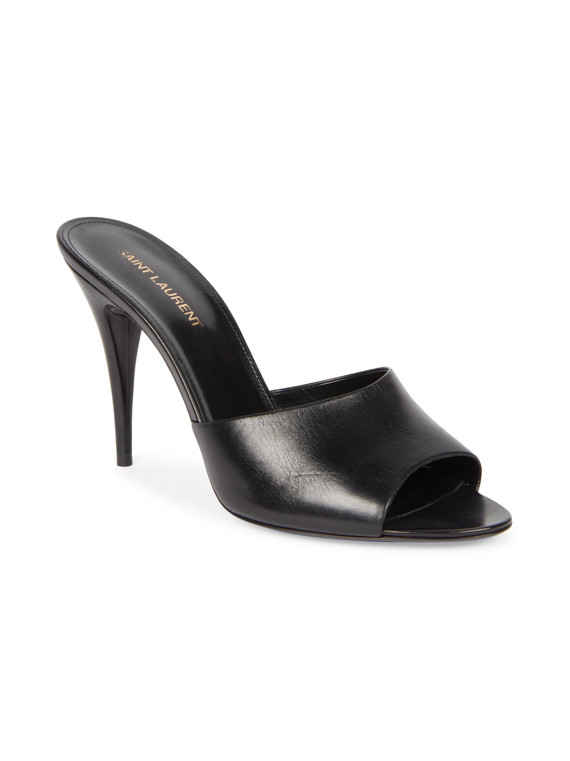Saint Laurent LA 16 Leather Mules | Saks Fifth Avenue