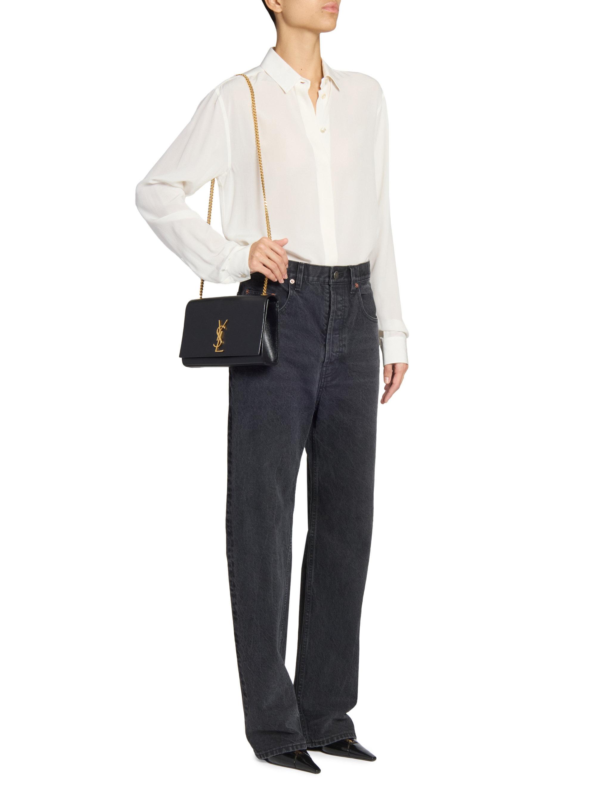 Saint Laurent Kate Medium in Grain De Poudre Embossed Leather | Saks ...