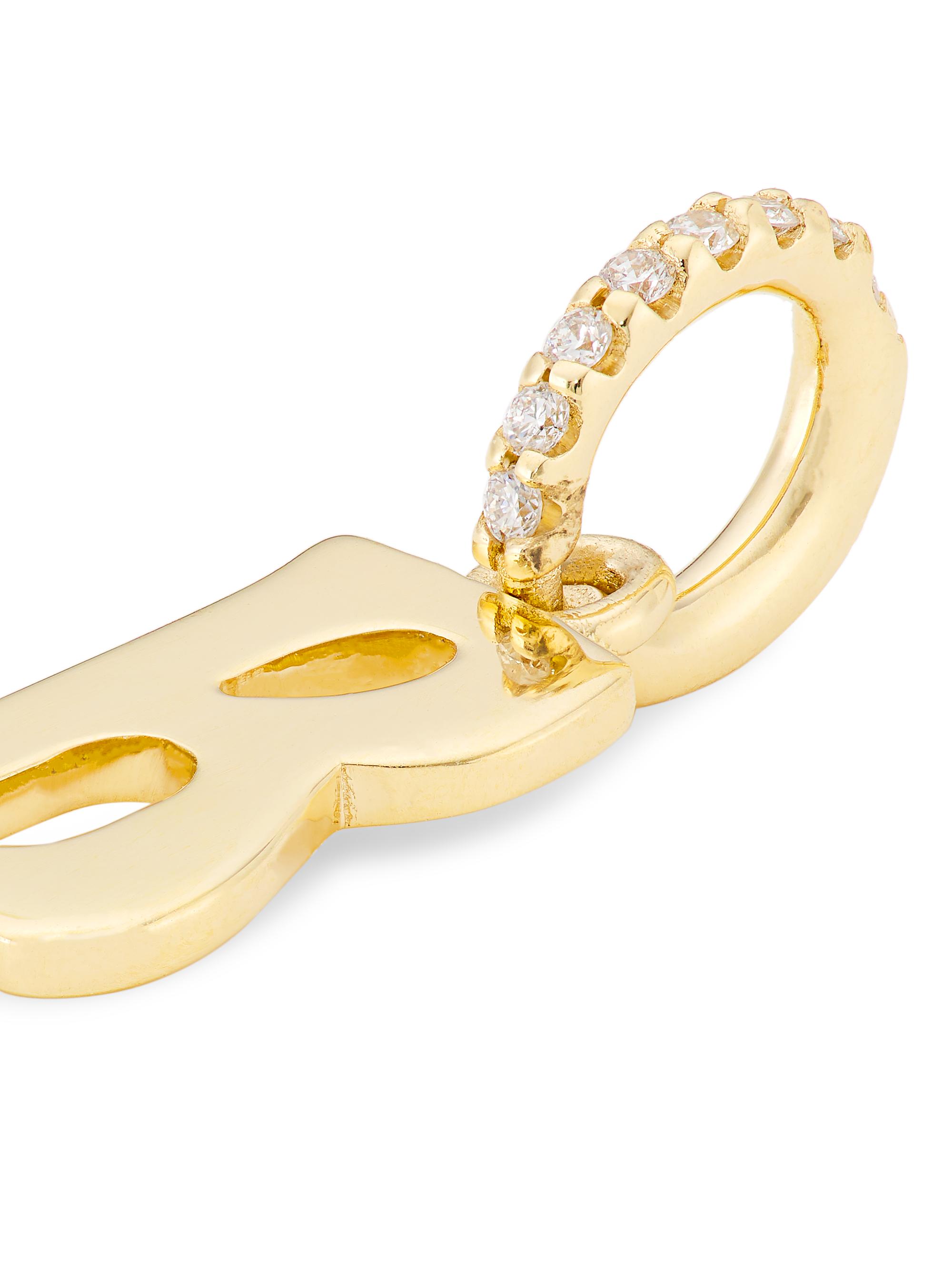 Marlo Laz Alphabet 14K Yellow Gold & 0.045 TCW Diamond Letter Charm ...