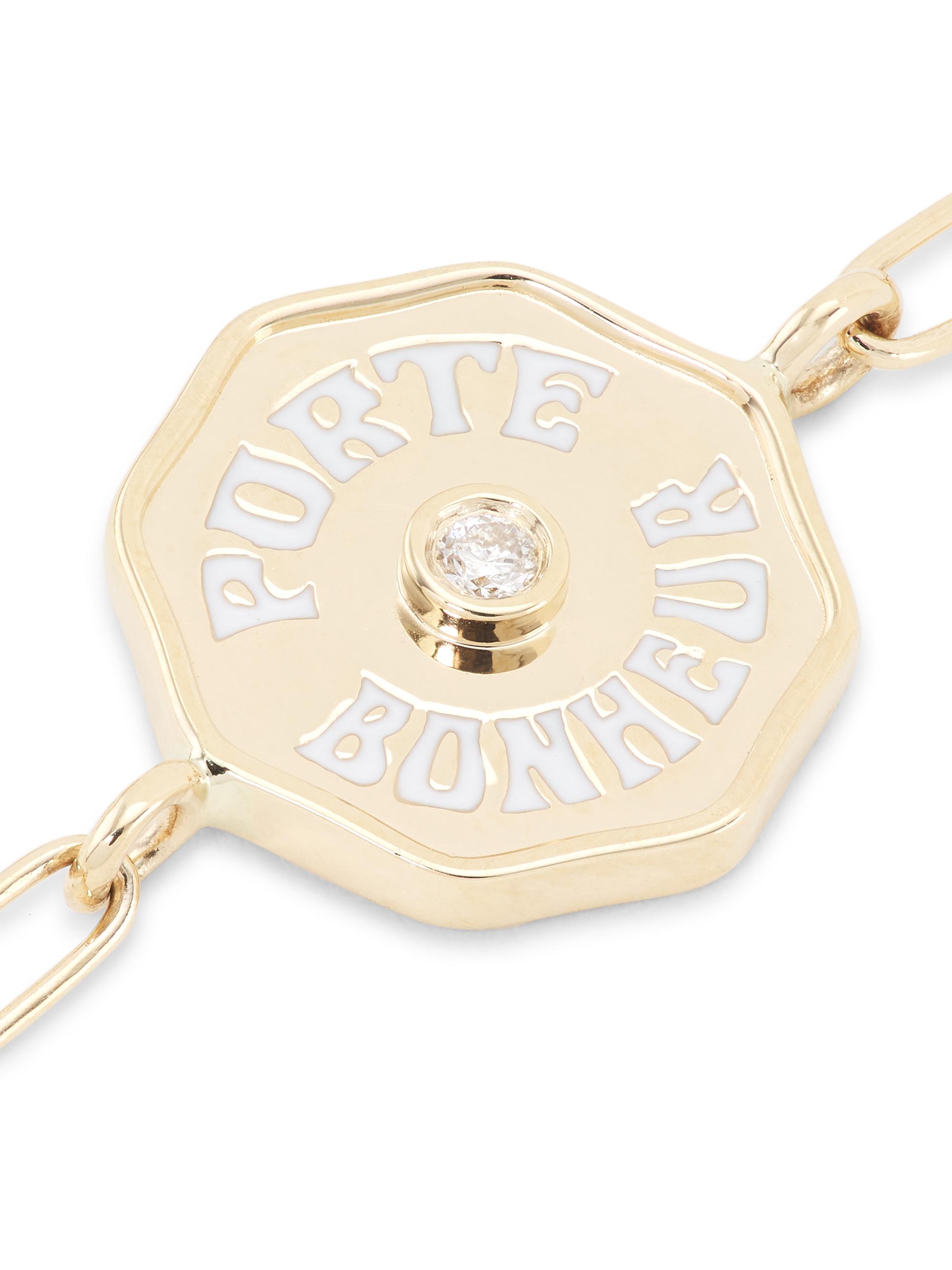 Shop Marlo Laz Je Porte Bonheur 14K Yellow Gold & White Diamond Paper ...