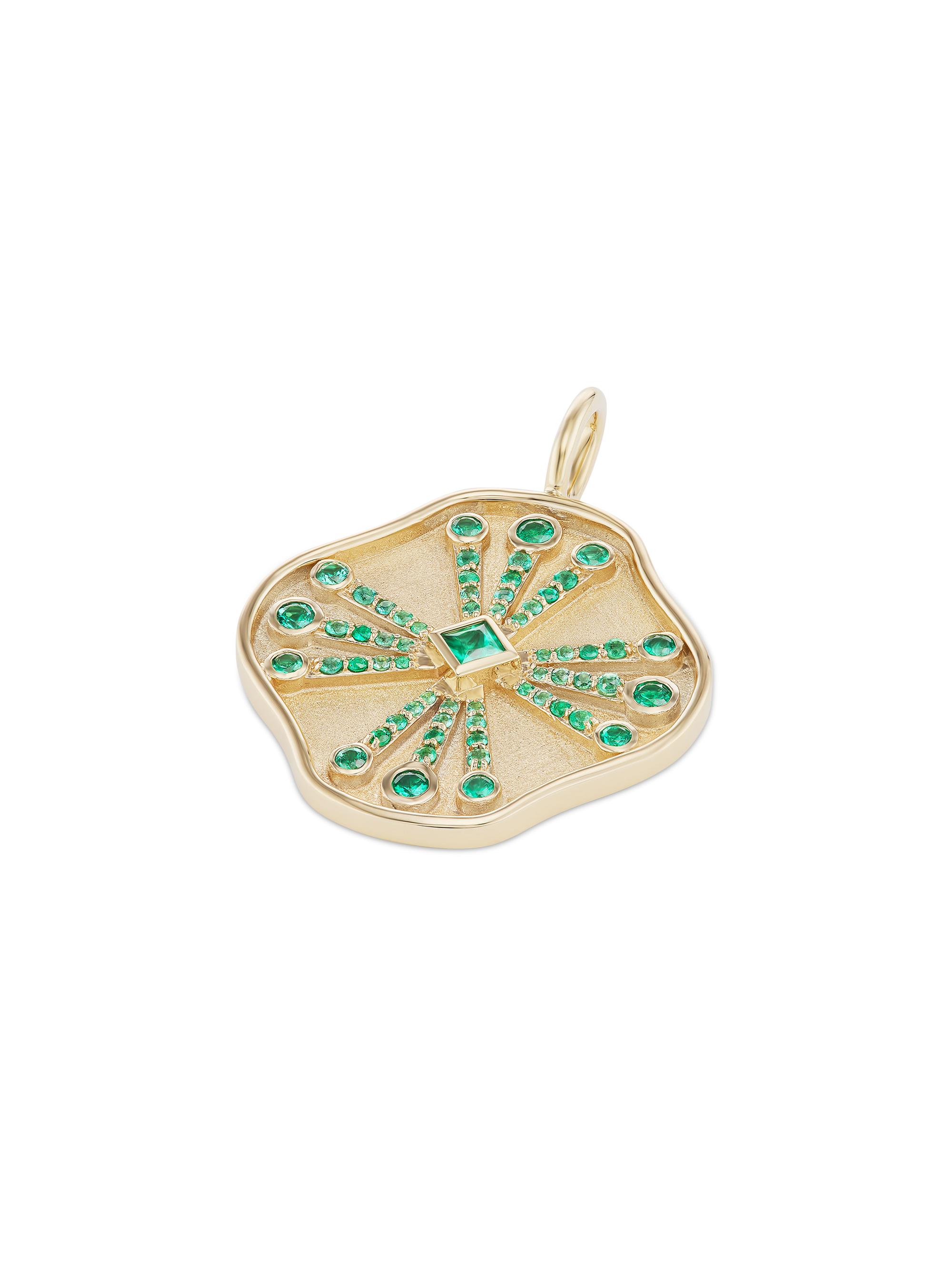 Marlo Laz Desert Rising Guiding Light 14K Yellow Gold & Emerald Charm | Saks Fifth Avenue