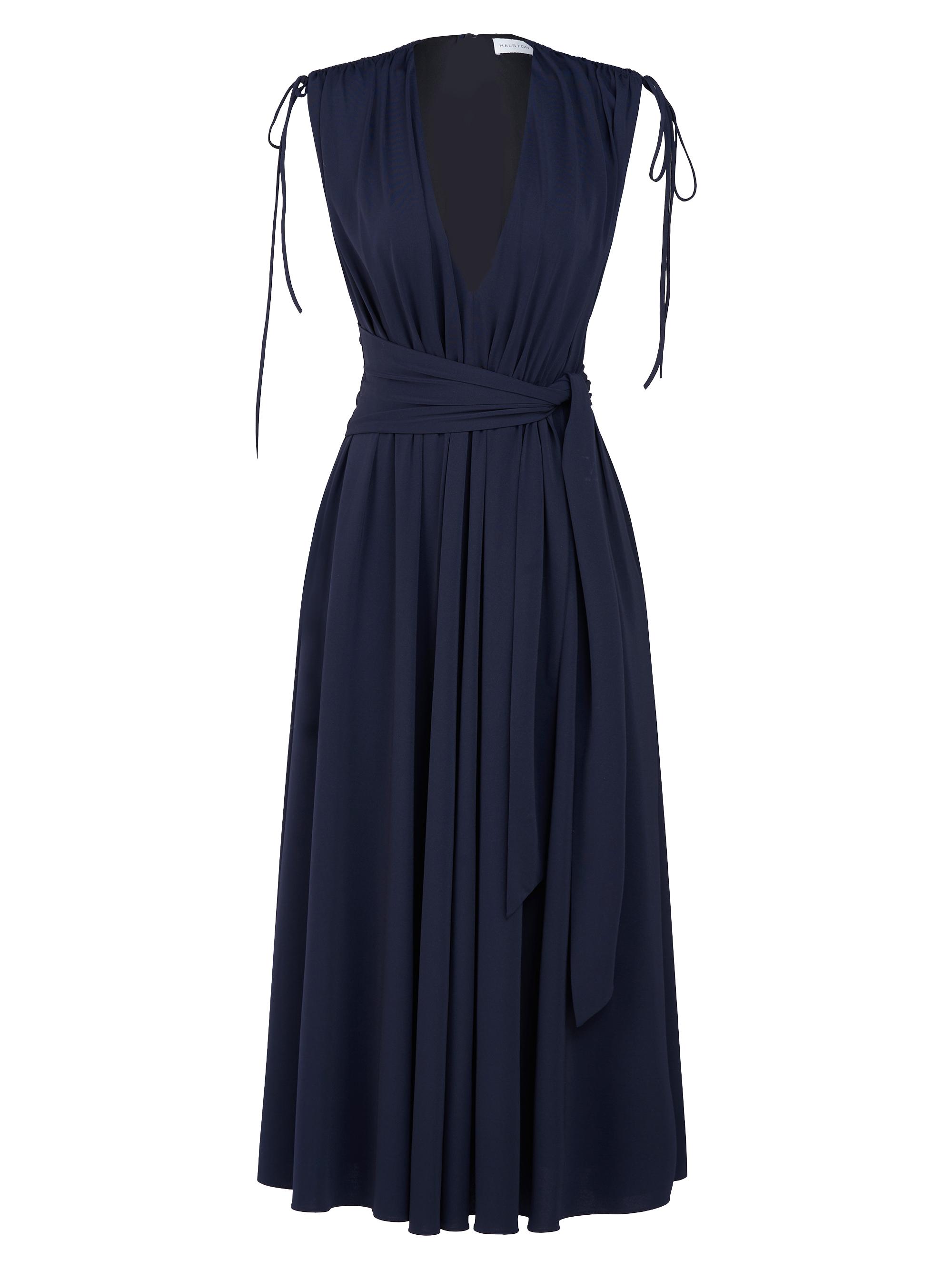 Halston Cobey Stretch-Jersey Drawstring Midi-Dress | Saks Fifth Avenue