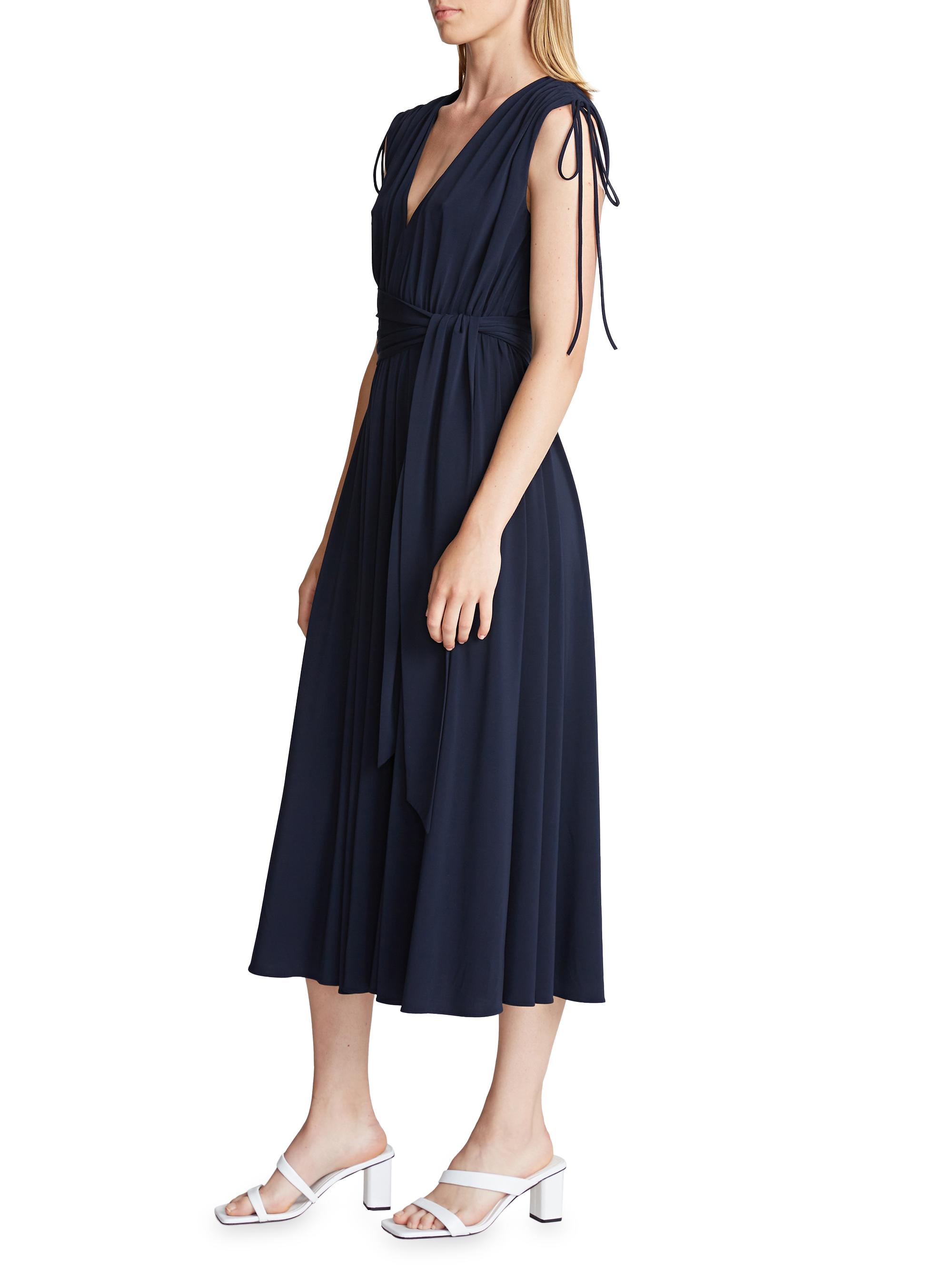Halston Cobey Stretch-Jersey Drawstring Midi-Dress | Saks Fifth Avenue