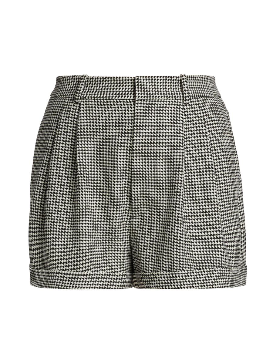 Alice + Olivia Conroy Houndstooth Cuffed Shorts | Saks Fifth Avenue