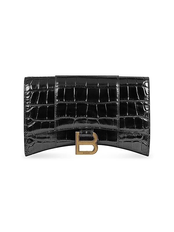 Shop Balenciaga Hourglass Wallet with Chain Crocodile Shop Balenciaga Hourglass Wallet with Chain Crocodile