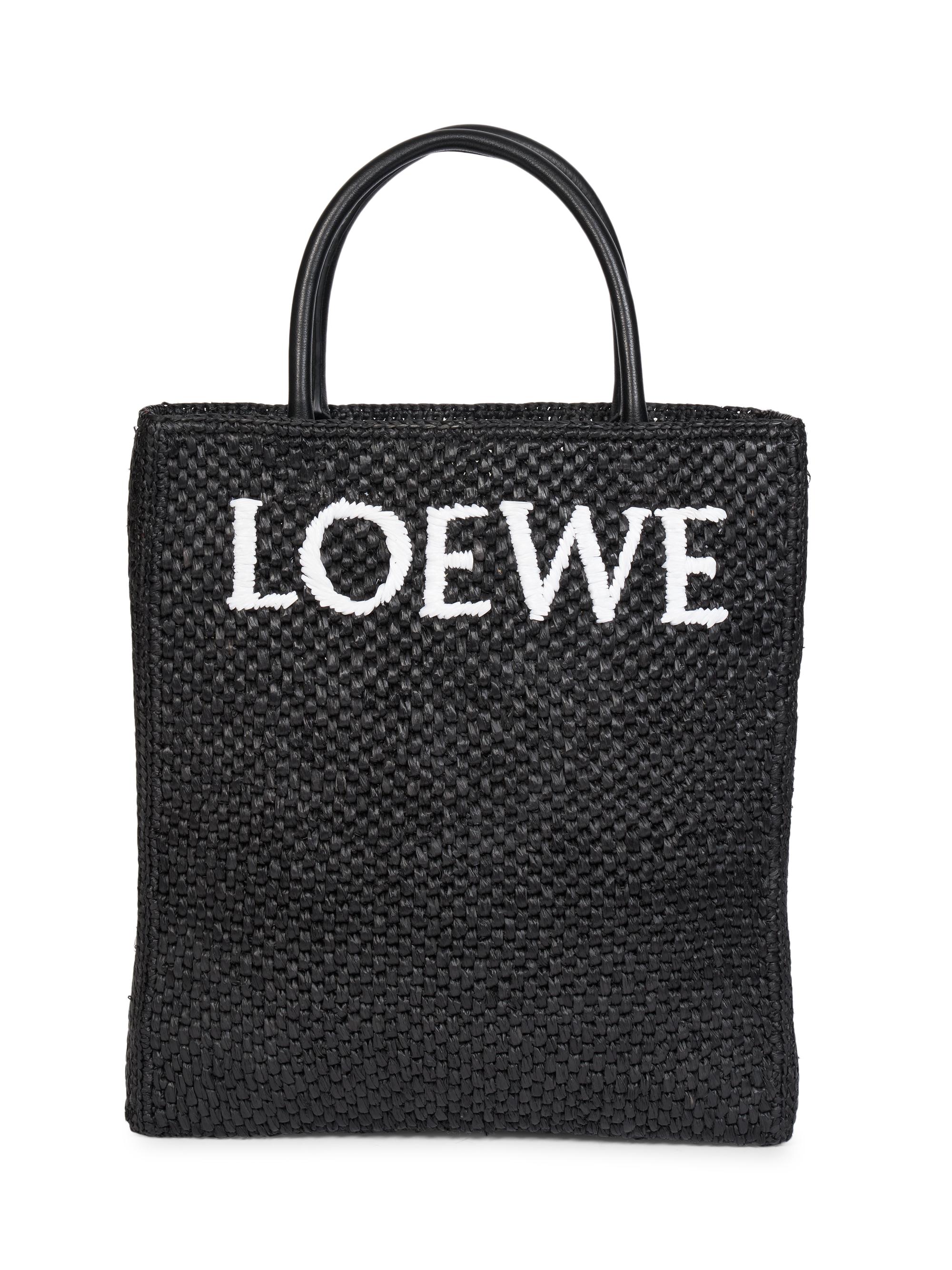 LOEWE A4 Raffia & Leather Tote Bag | Saks Fifth Avenue