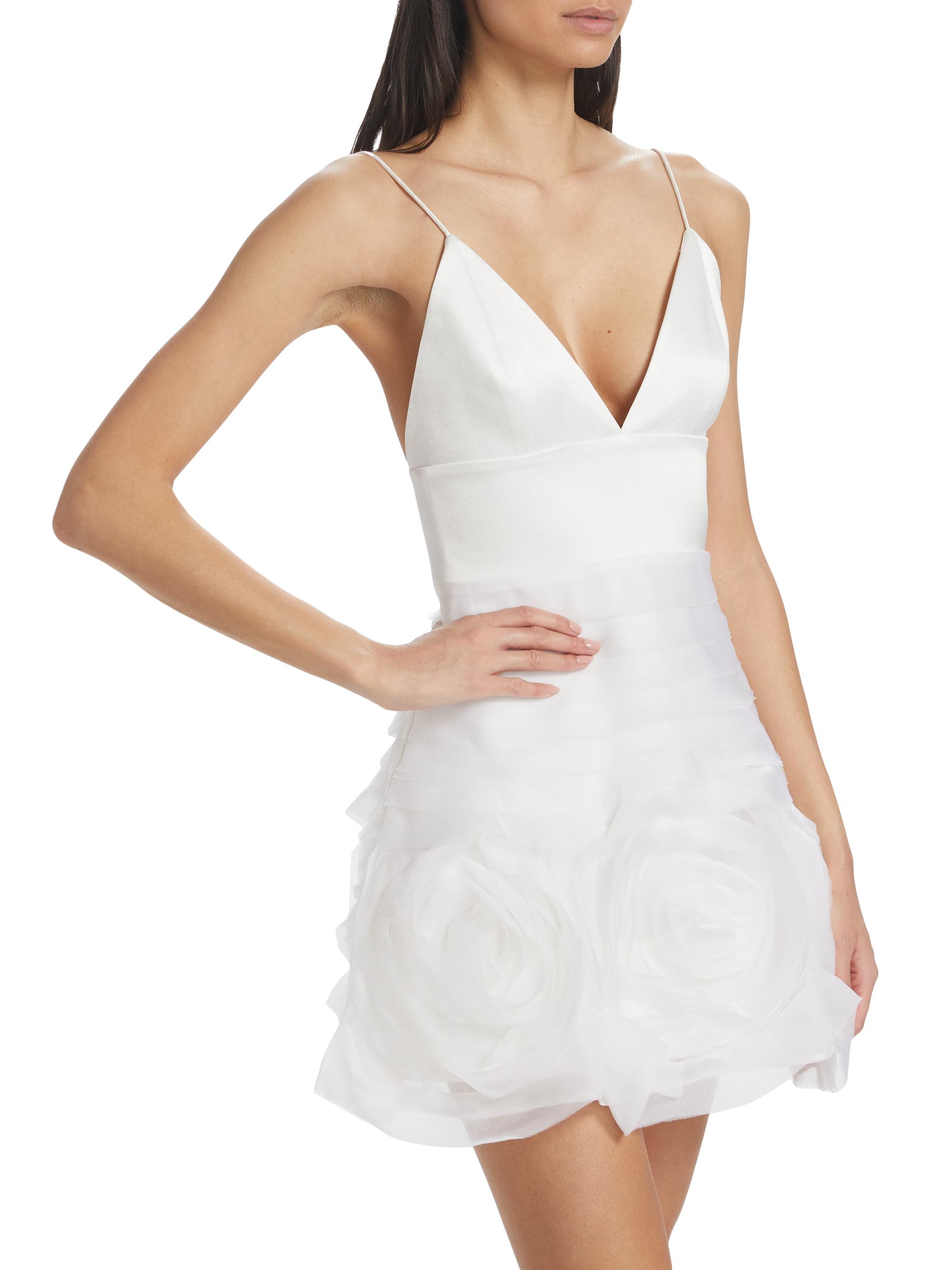 Shop Alice + Olivia Kemberly Rosette Silk Minidress | Saks Fifth Avenue