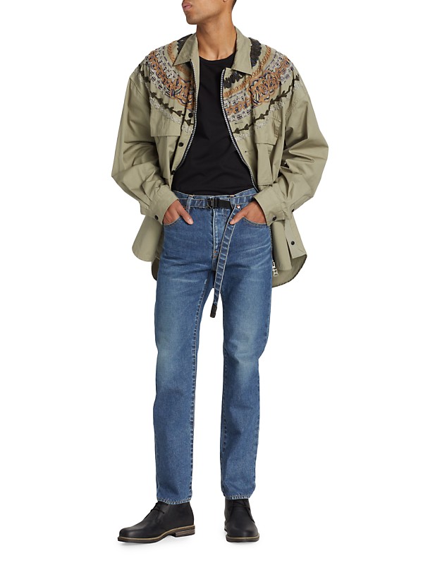 Shop Sacai Code Embroidery Zip-Up Shirt | Saks Fifth Avenue Shop Sacai Code Embroidery Zip-Up Shirt | Saks Fifth Avenue