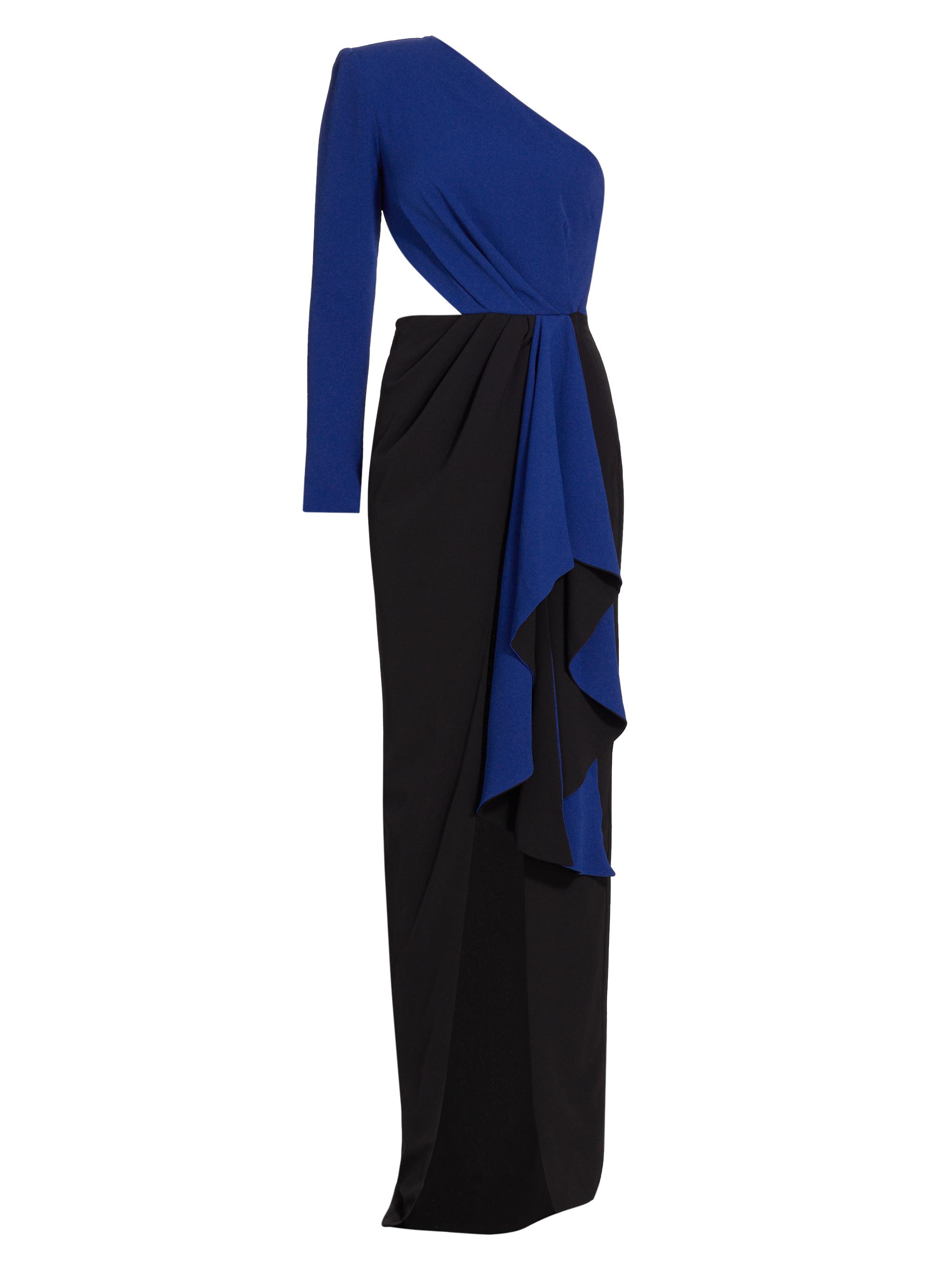 Shop Michael Costello Collection Evelyn One-Shoulder Colorblocked ...