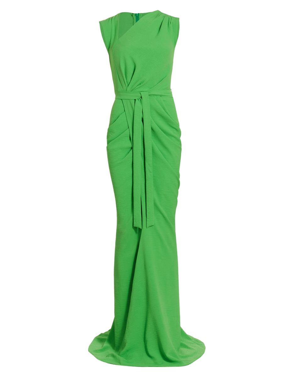 Michael Costello Collection Echo Draped Woven Gown | Saks Fifth Avenue