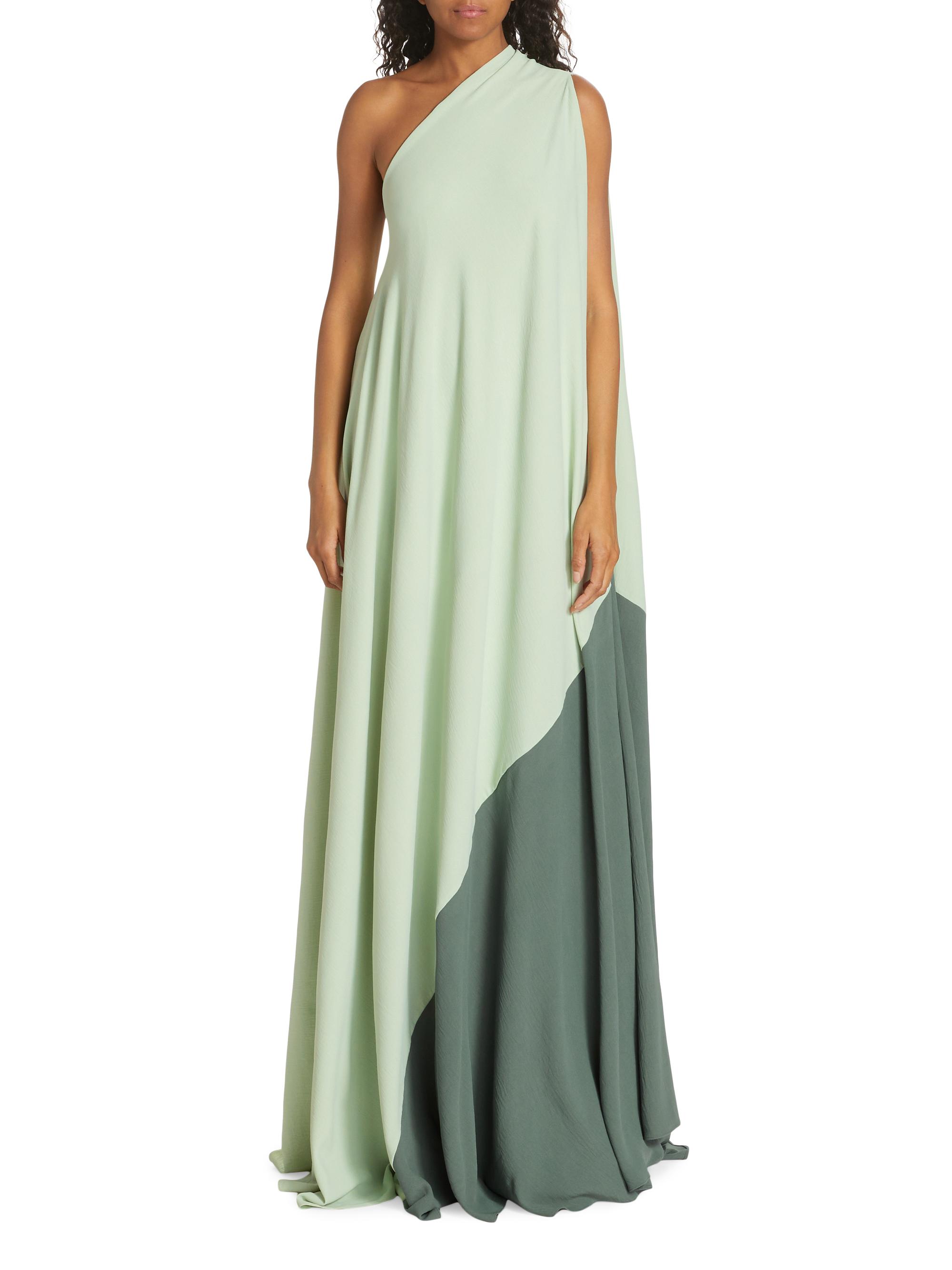Michael Costello Collection Eclipse One-Shoulder Trapeze Gown | Saks ...
