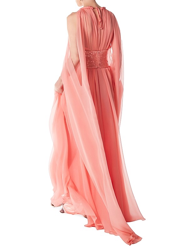 Shop Ozgur Masur Embellished Chiffon Cape Gown | Saks Fifth Shop Ozgur Masur Embellished Chiffon Cape Gown | Saks Fifth