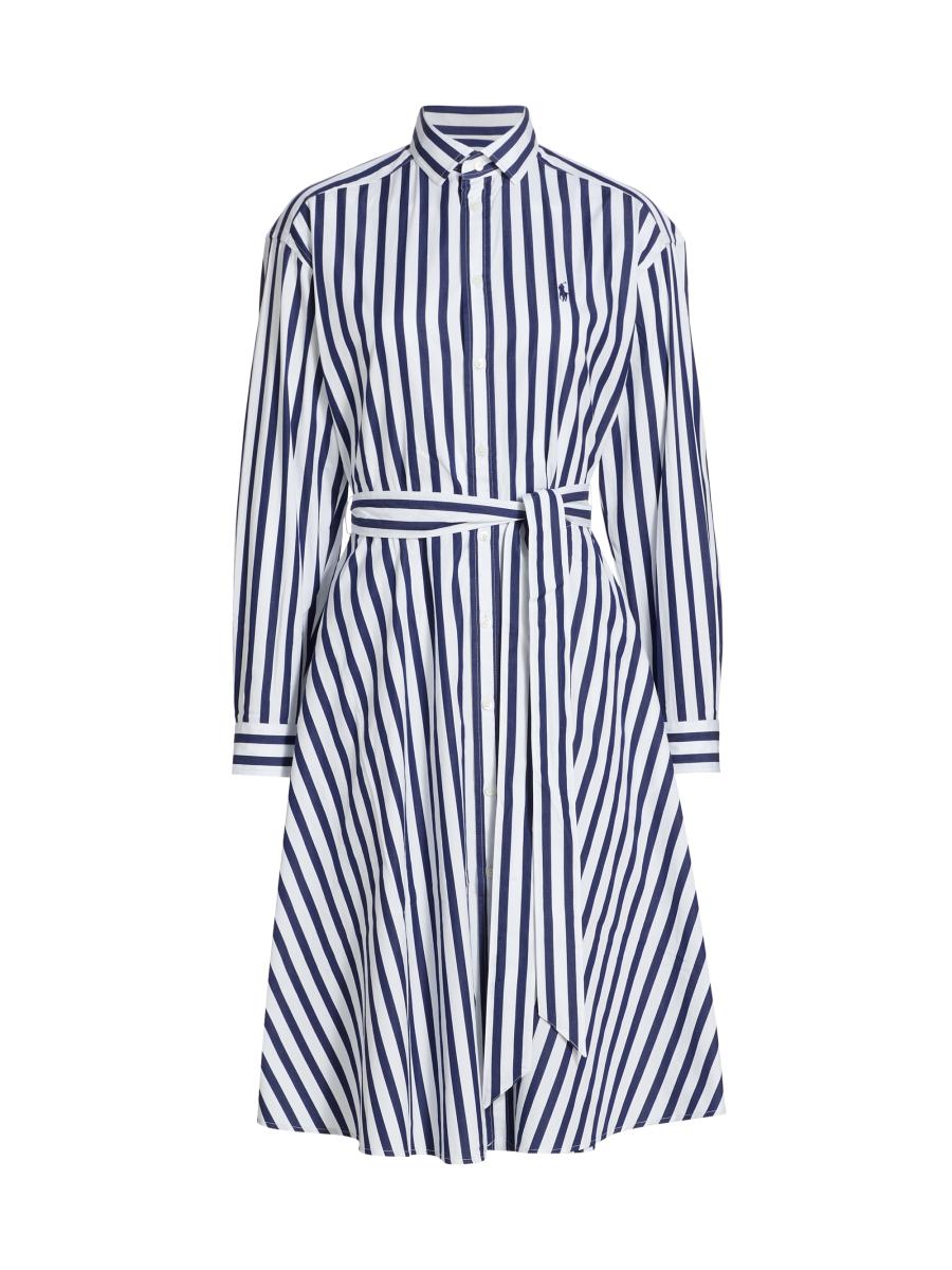 Polo Ralph Lauren Ela Belted Stripe Cotton Shirtdress | Saks Fifth Avenue