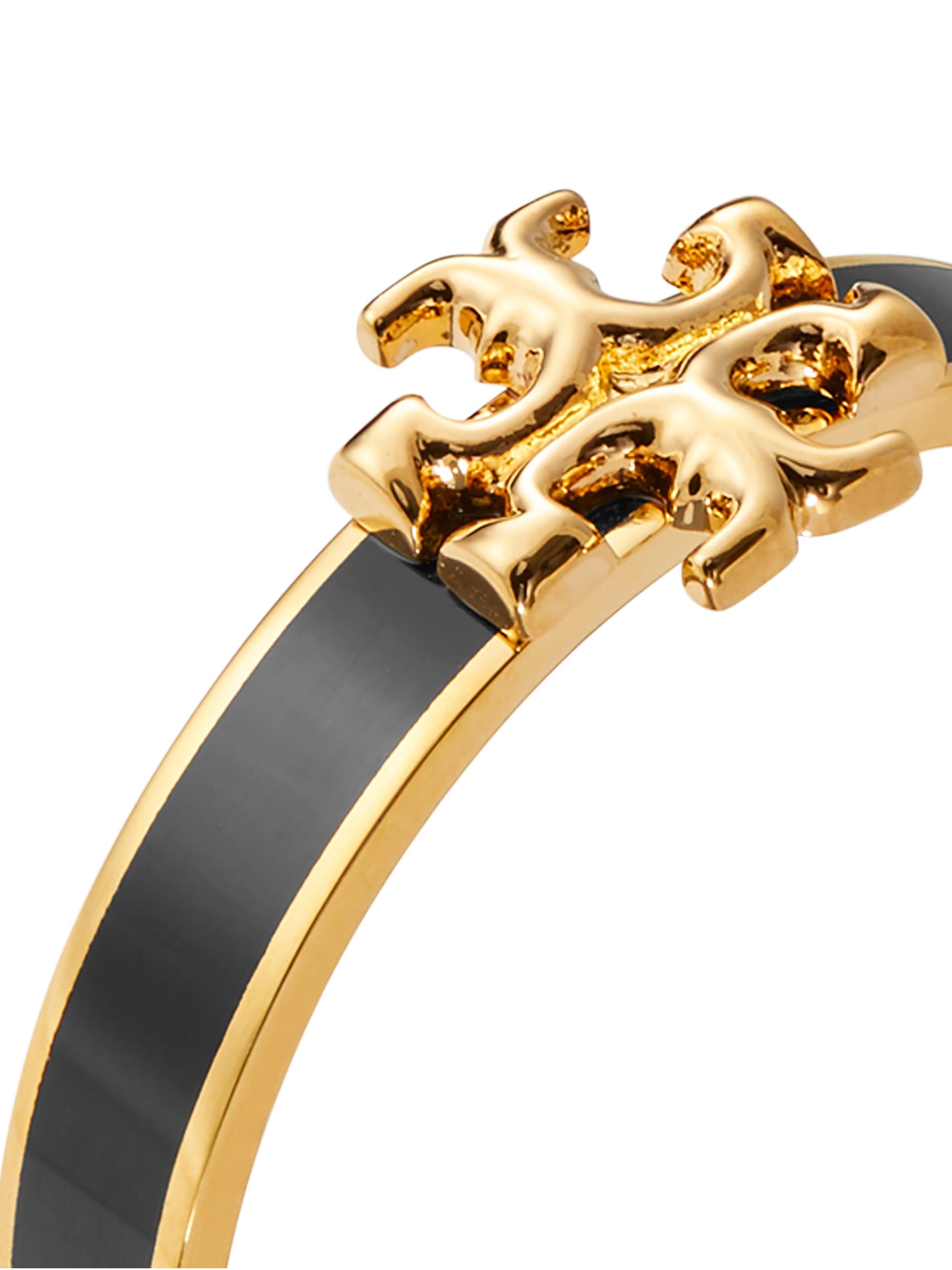 Tory Burch Kira 18K-Gold-Plated & Enamel Logo Ring | Saks Fifth Avenue