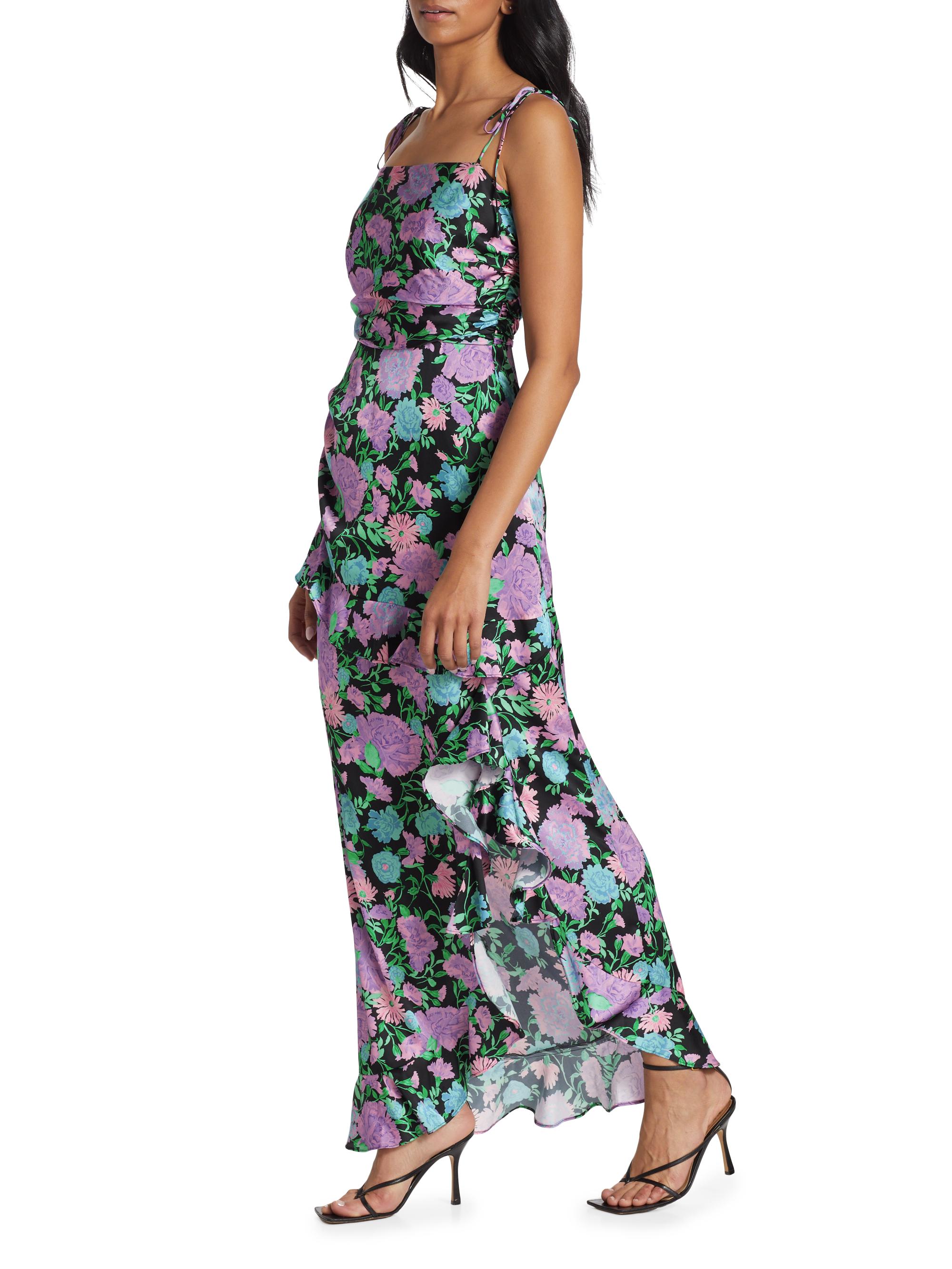 Wayf Wayf Asymmetric Floral Midi-Dress | Saks Fifth Avenue