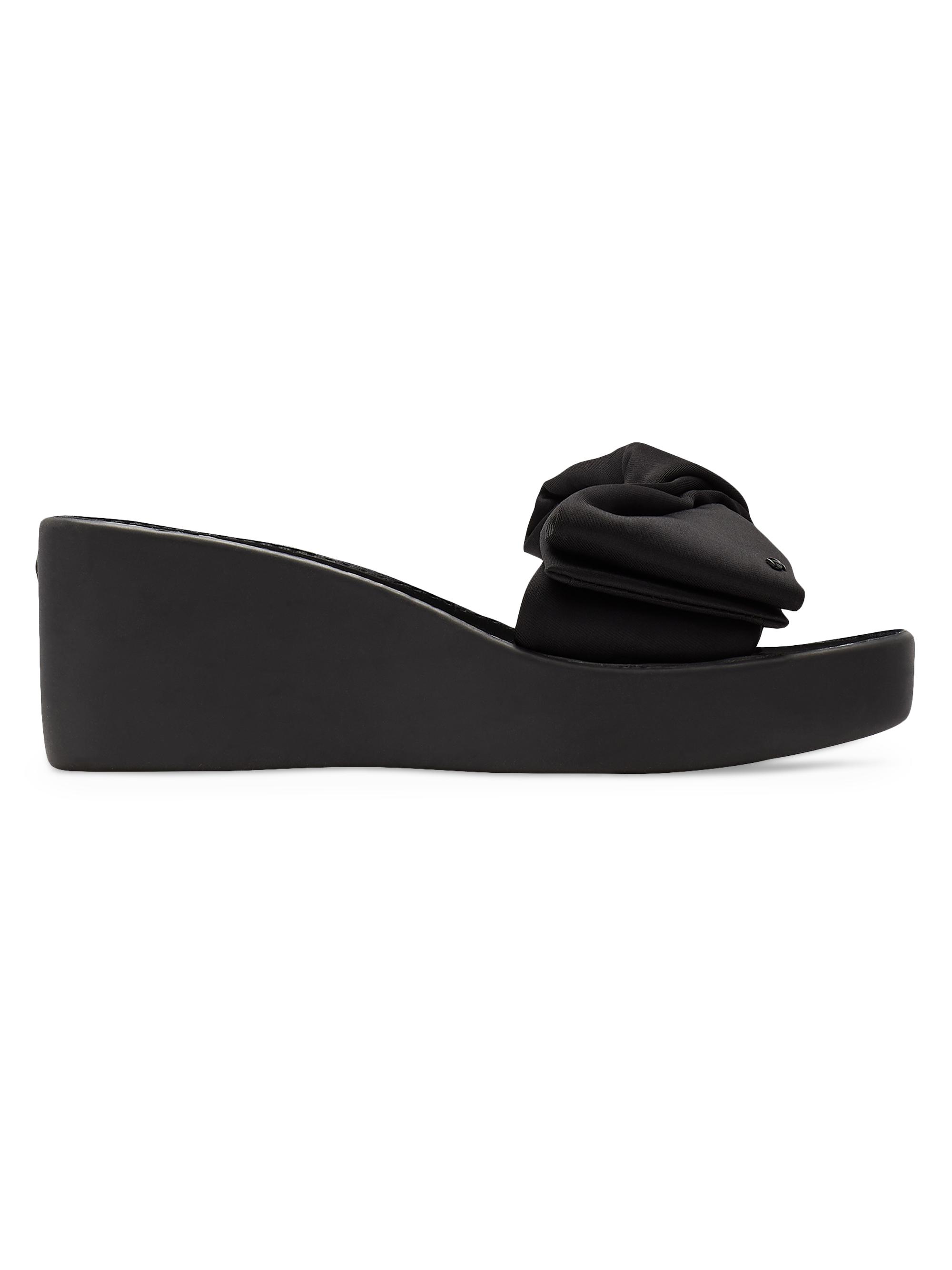 kate spade new york Bikini 25MM Bow-Accent Wedge Slides | Saks Fifth Avenue