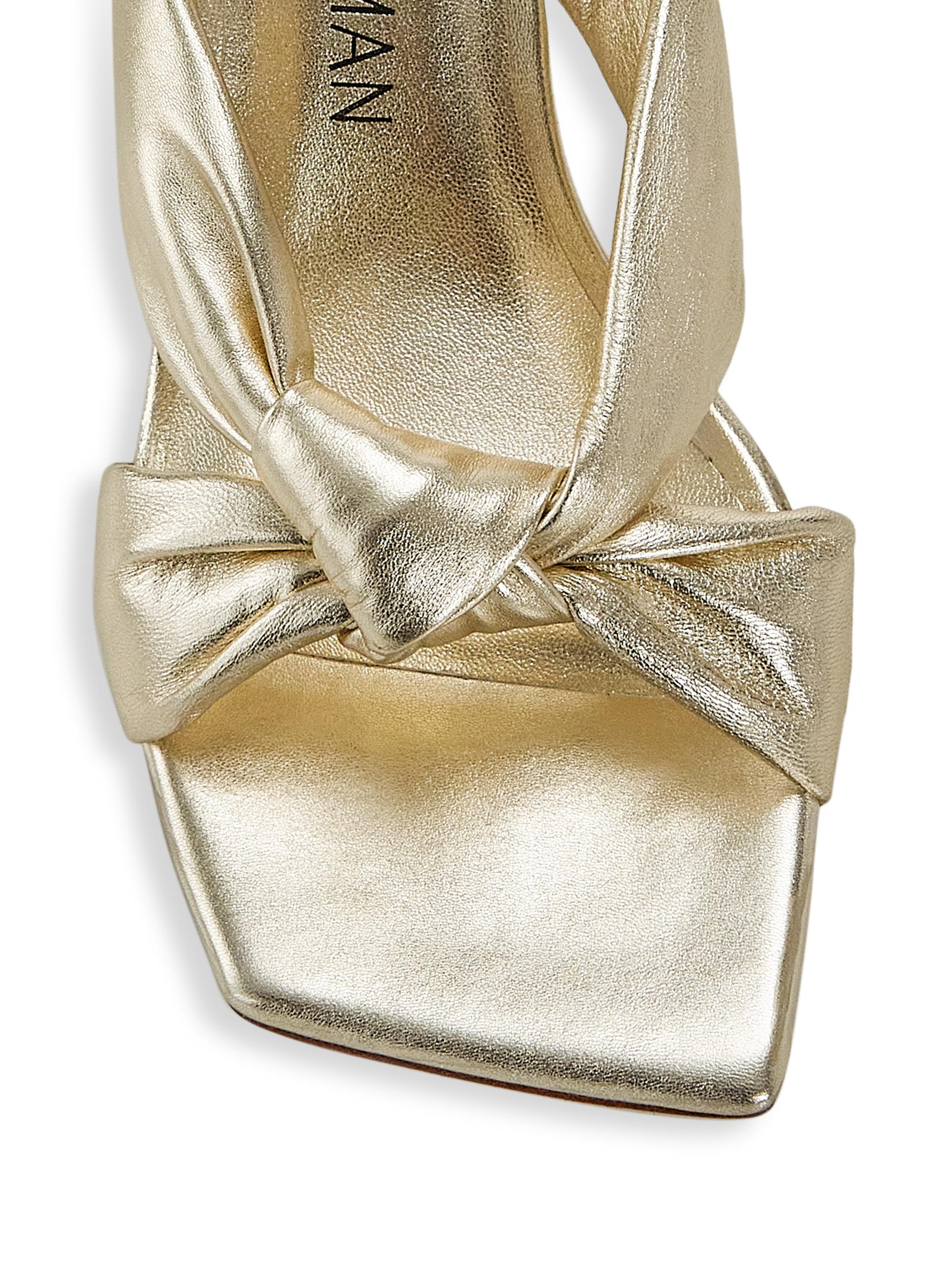 Shop Stuart Weitzman Playa Knot Leather Sandals | Saks Fifth Avenue