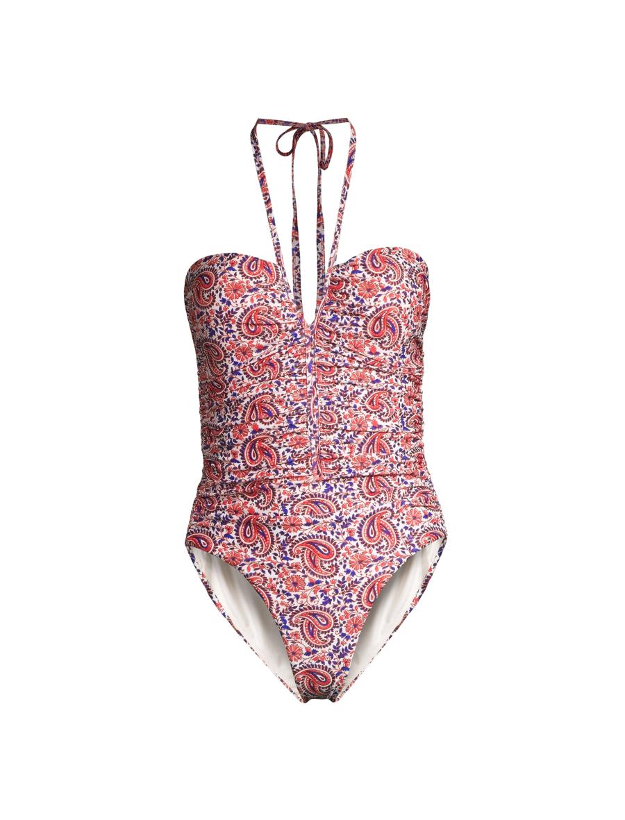 Veronica Beard Hazina Halter One-Piece Swimsuit | Saks Fifth Avenue