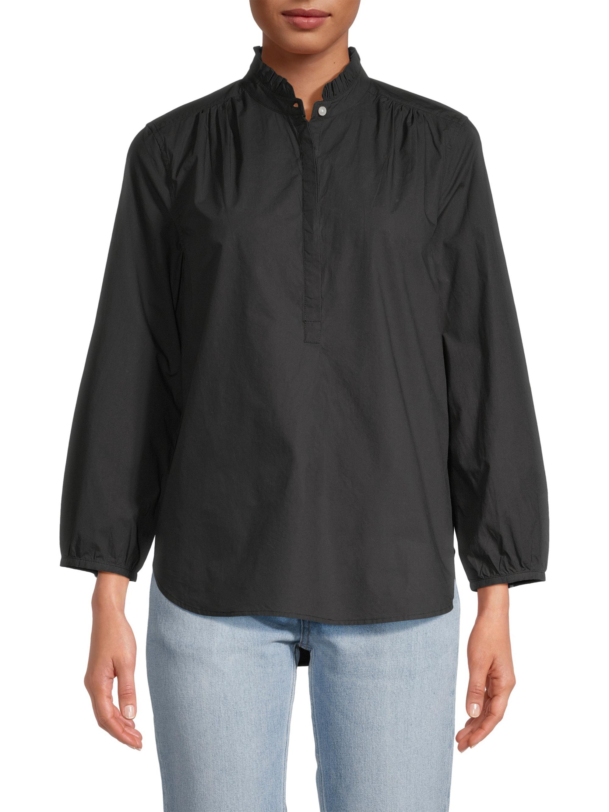 Birds of Paradis Sara B Ruffled Cotton Henley Shirt | Saks Fifth Avenue