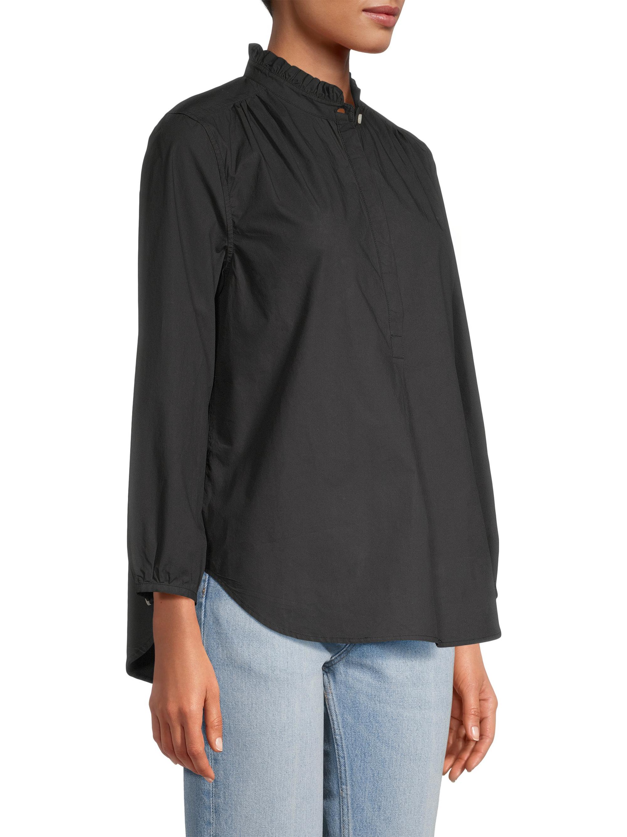 Birds of Paradis Sara B Ruffled Cotton Henley Shirt | Saks Fifth Avenue
