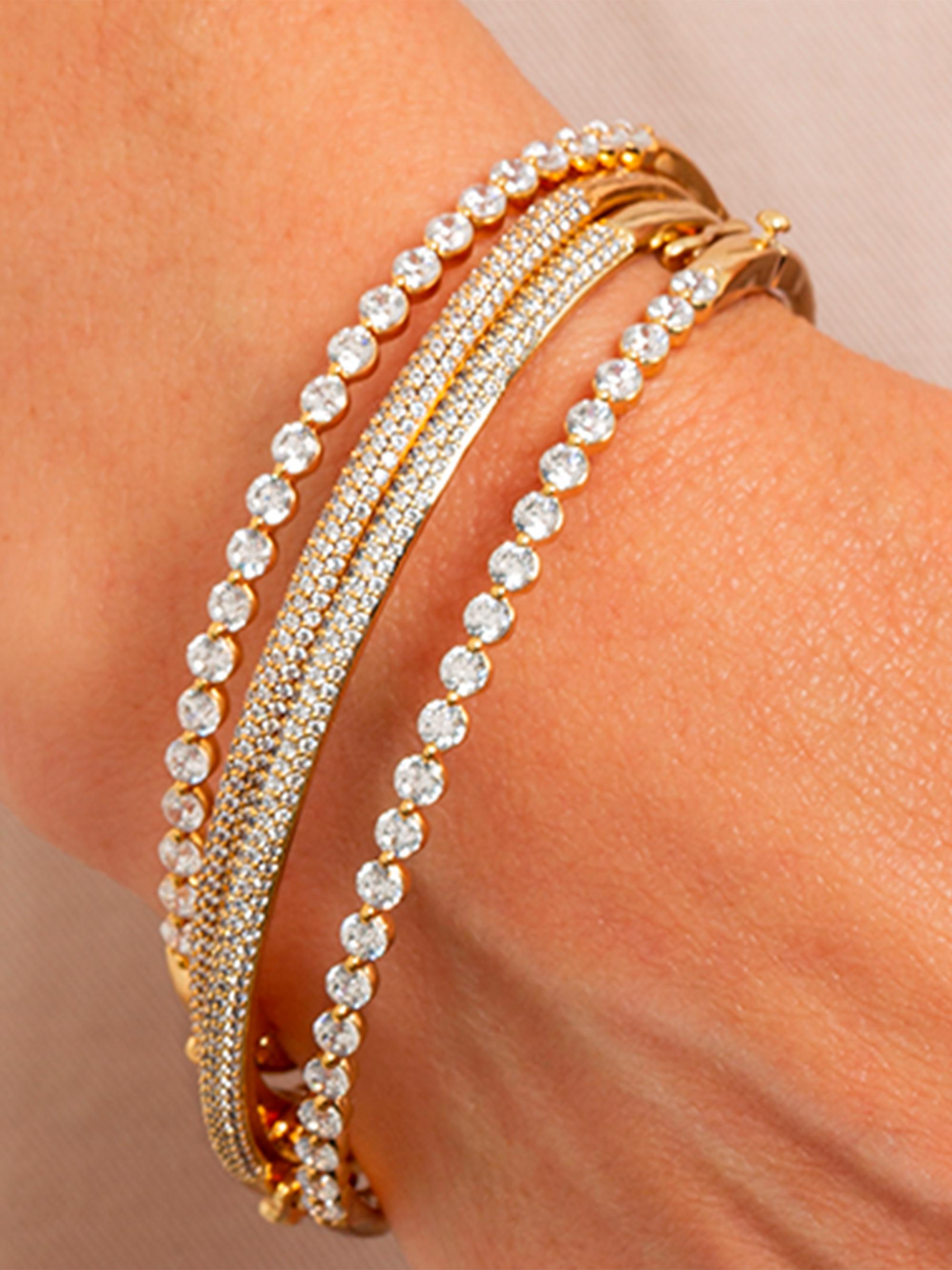 näas Ethereal 14K Yellow Gold & 2 TCW Lab-Grown Diamond Bangle | Saks Fifth Avenue