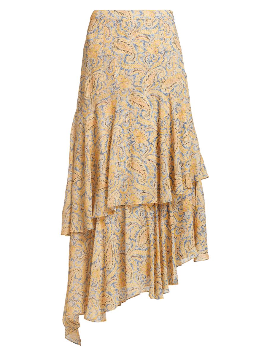 Veronica Beard Kaneli Tiered Paisley Midi-Skirt | Saks Fifth Avenue