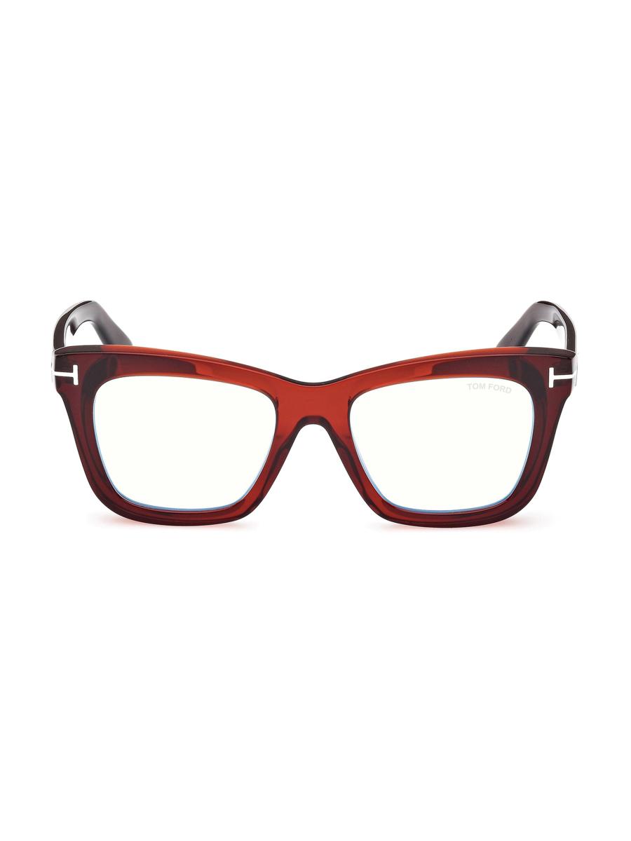 Shop TOM FORD Raven 52MM Blue Block Optical Glasses | Saks Fifth Avenue