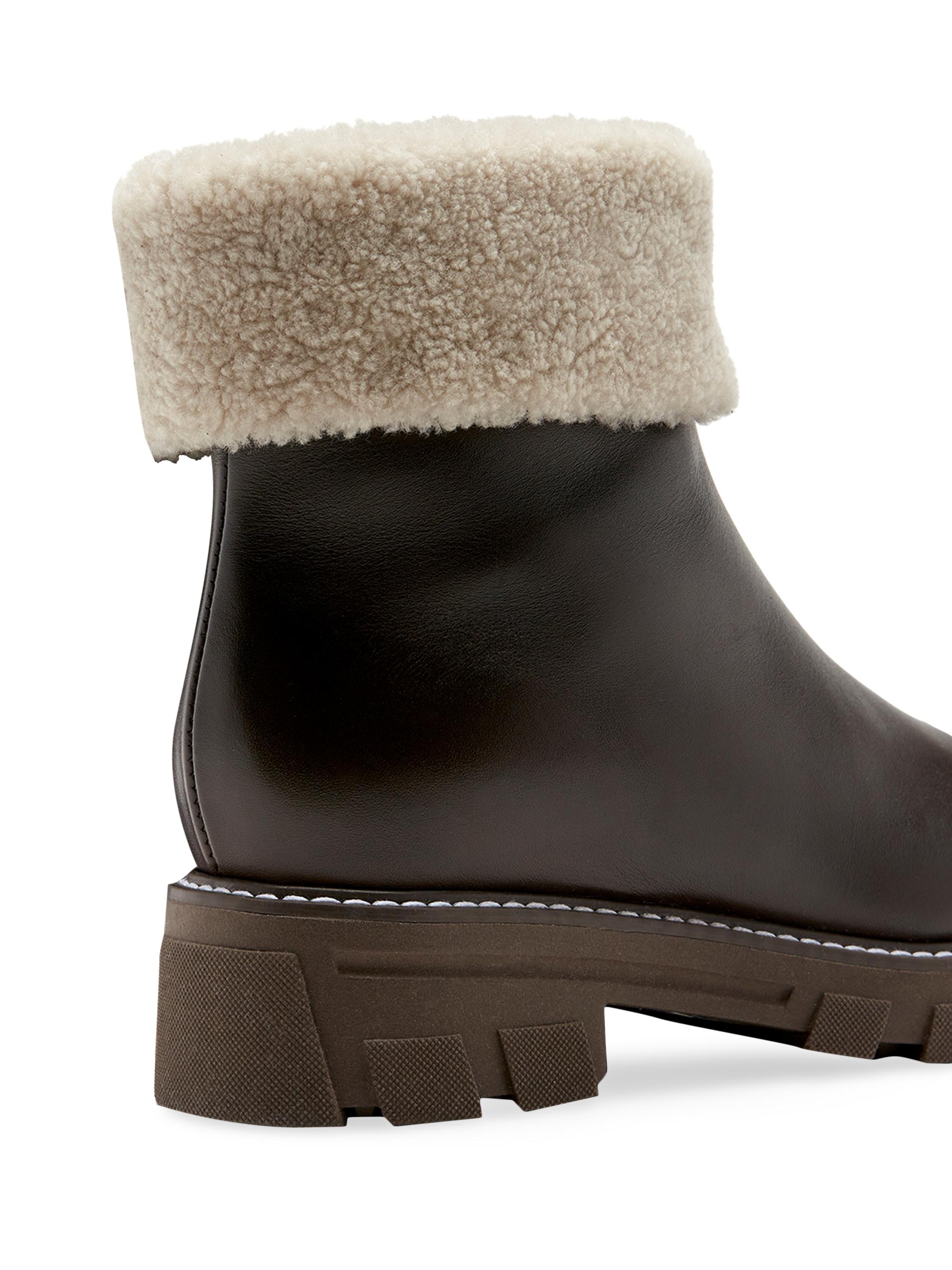 La Canadienne Abba 38MM Leather & Shearling Lug-Sole Boots | Saks Fifth ...