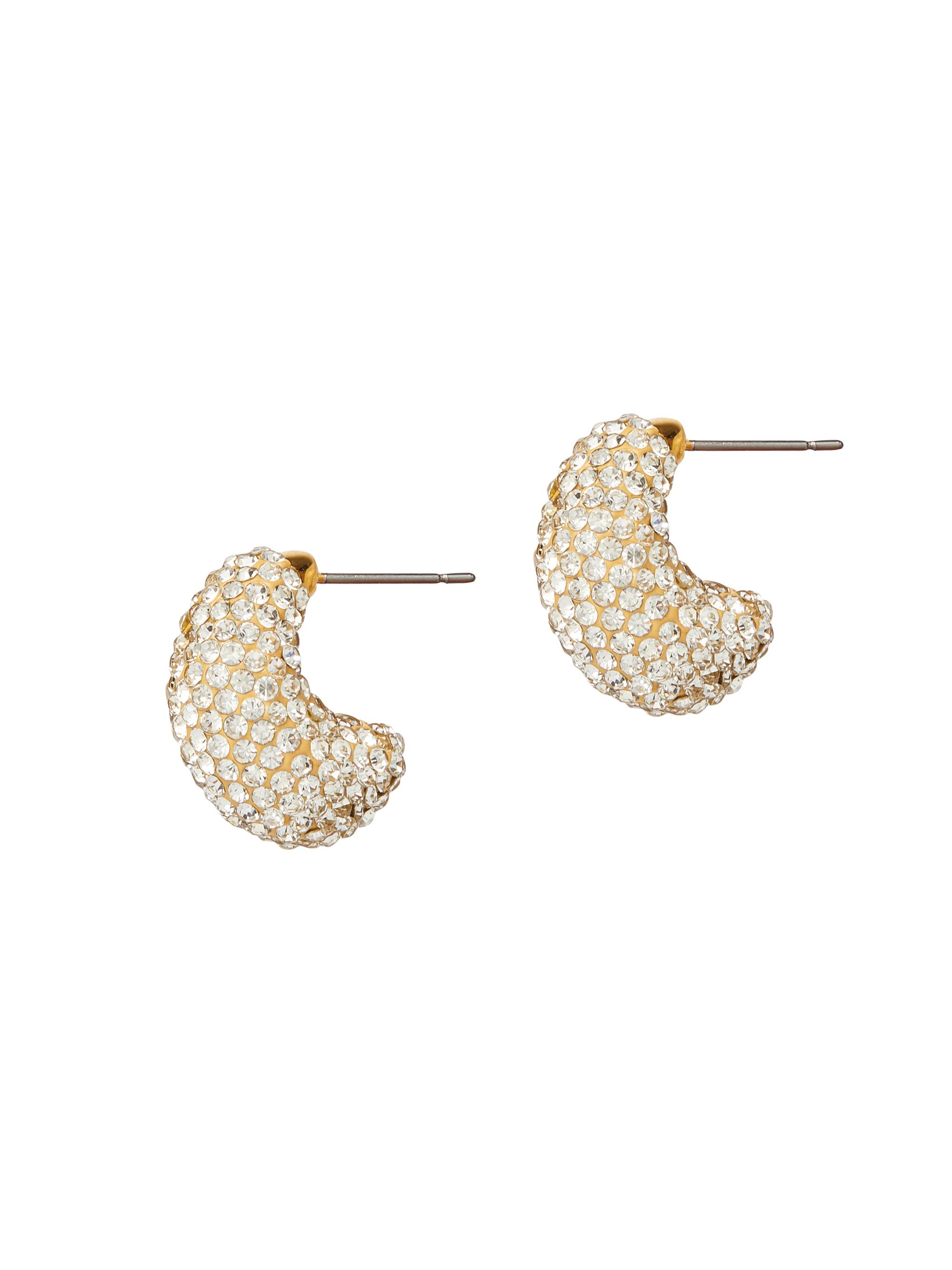 Shop Lele Sadoughi 14K-Gold-Plated, Clay, & Crystal Mini Domed Hoop Earrings | Saks Fifth Avenue