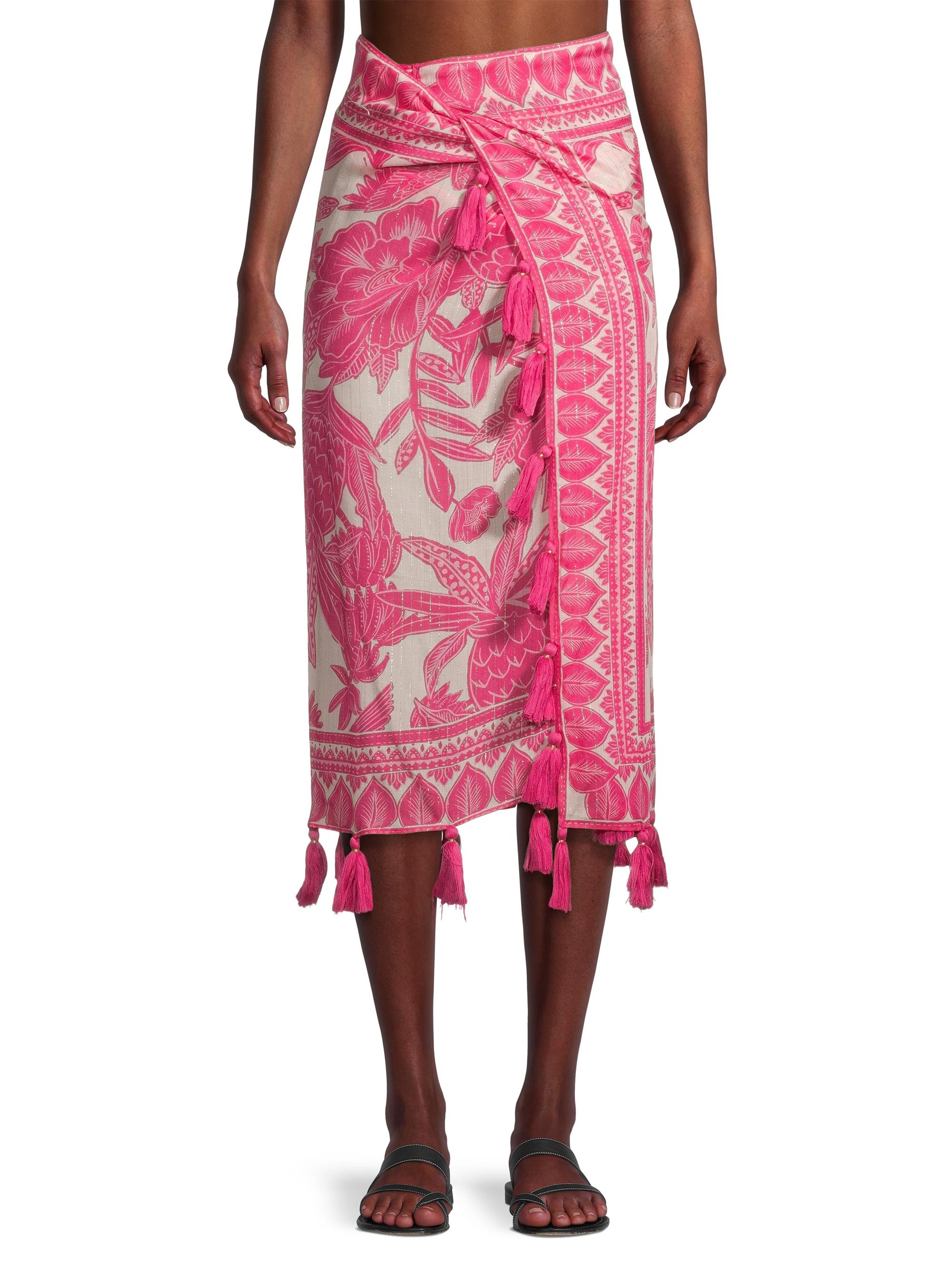 Farm Rio Tropical Woodcut Tassel Pareo | Saks Fifth Avenue