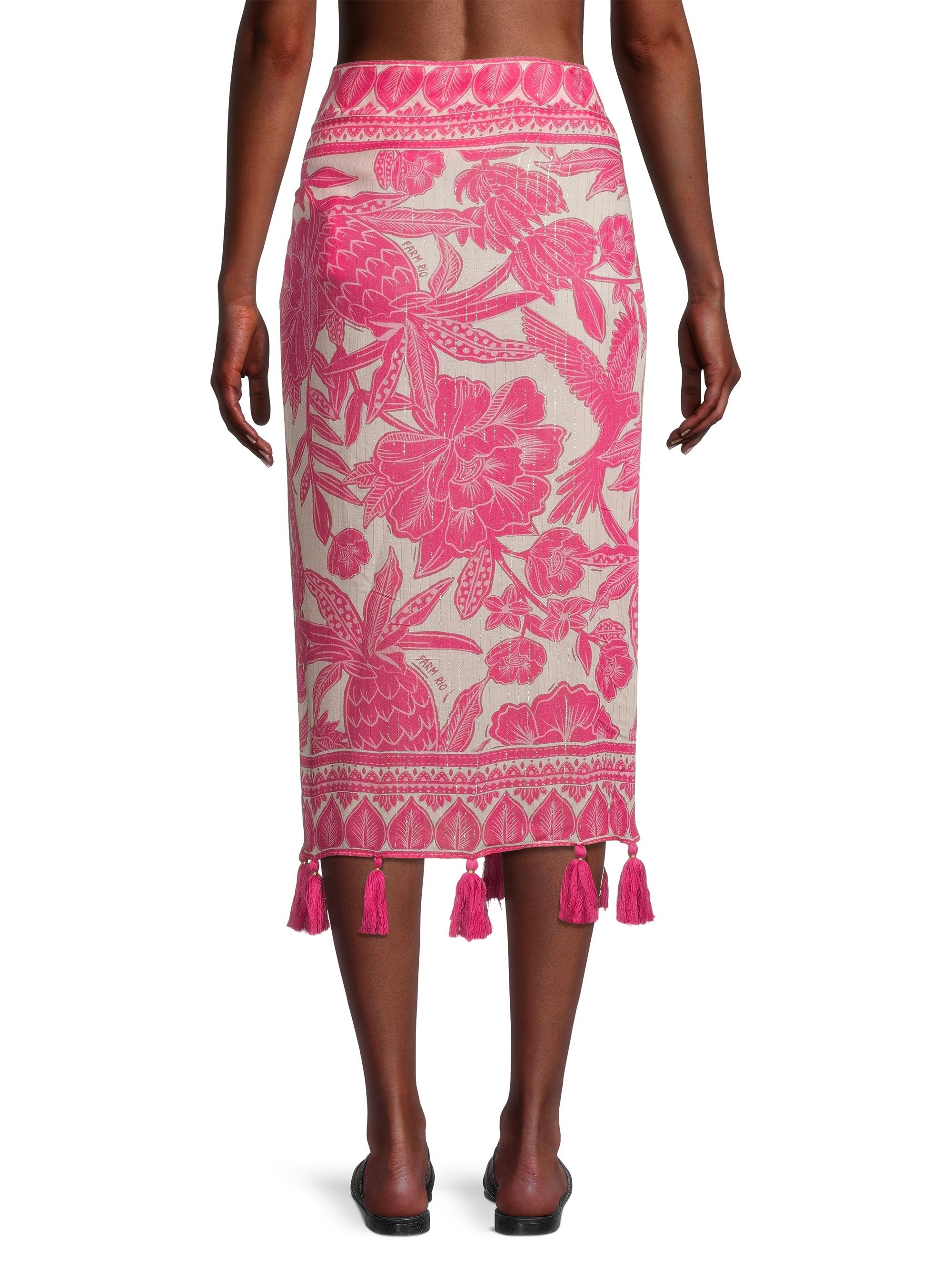 Farm Rio Tropical Woodcut Tassel Pareo | Saks Fifth Avenue