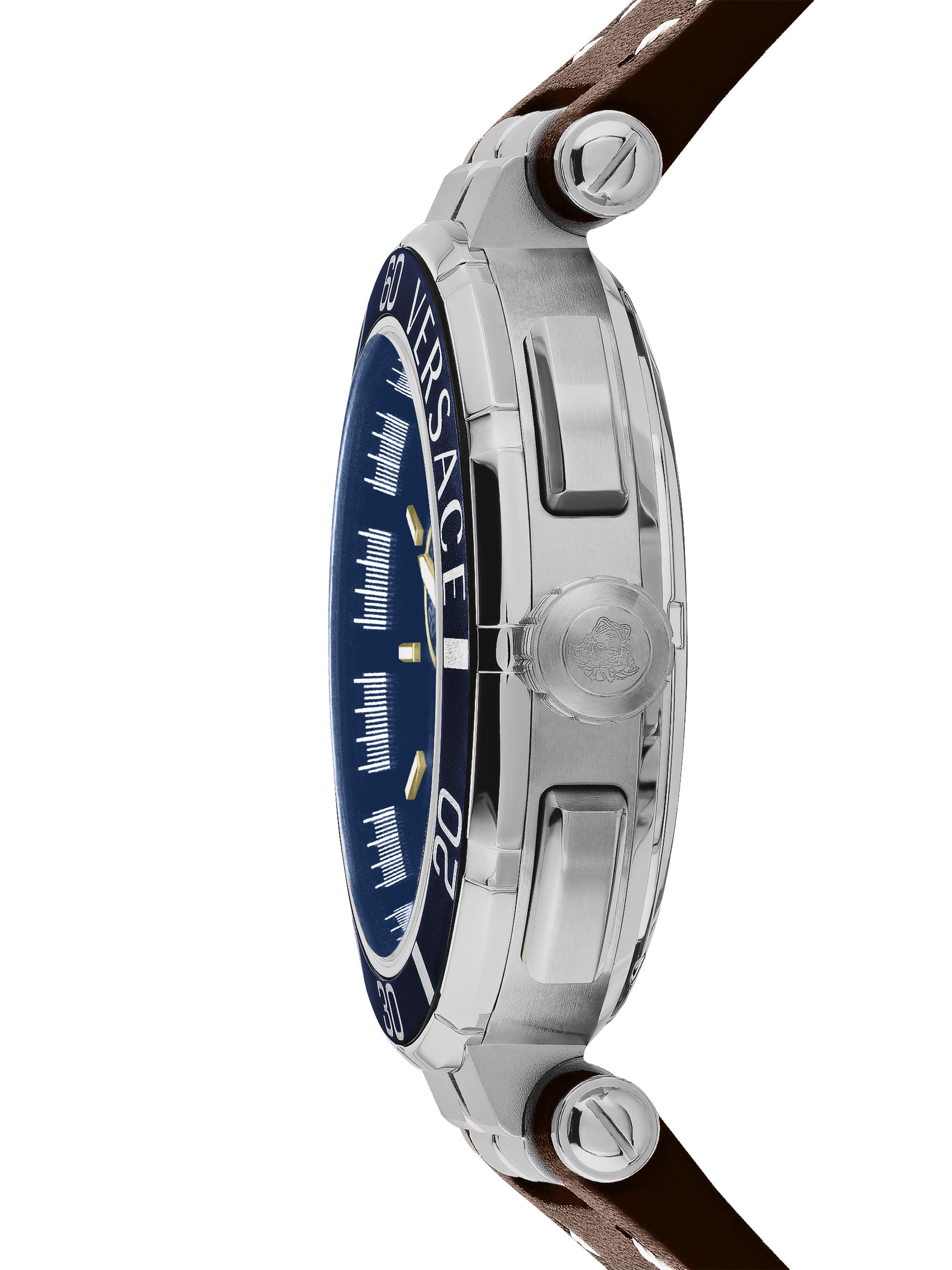 Versace Unisex Greca Stainless Steel & Leather Chronograph Watch | Saks ...