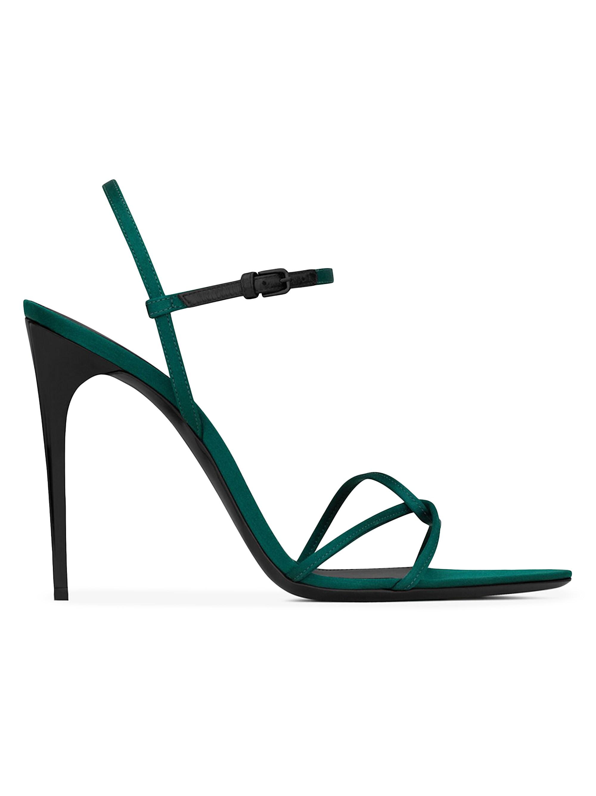 Saint Laurent Clara Sandals in Crepe Satin | Saks Fifth Avenue