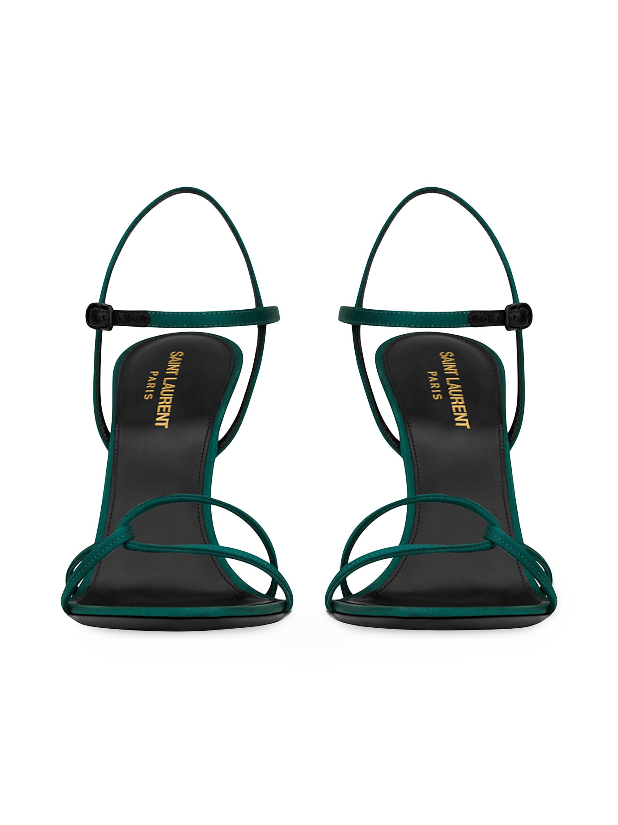 Saint Laurent Clara Sandals in Crepe Satin | Saks Fifth Avenue