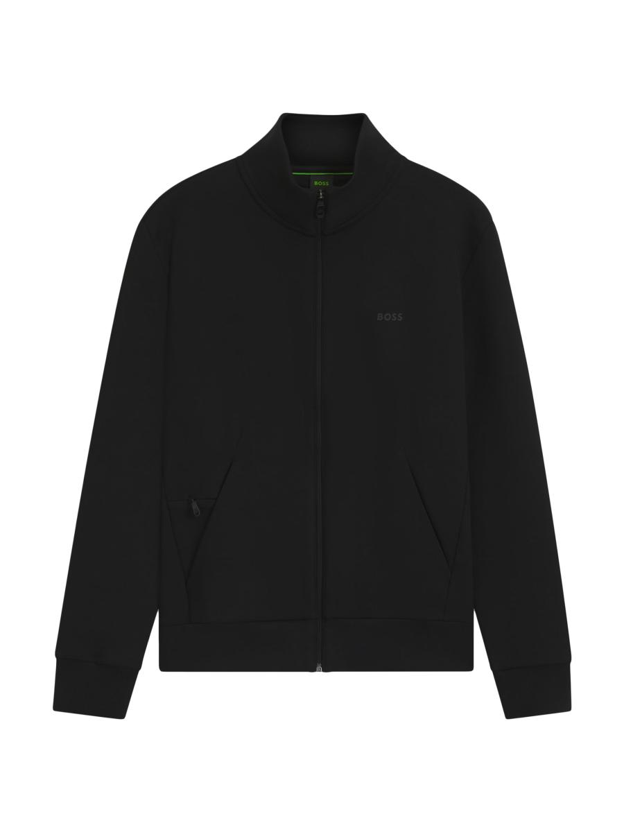 BOSS Stretch-Cotton Zip-Up Sweatshirt with Logo Print | Saks Fifth Avenue