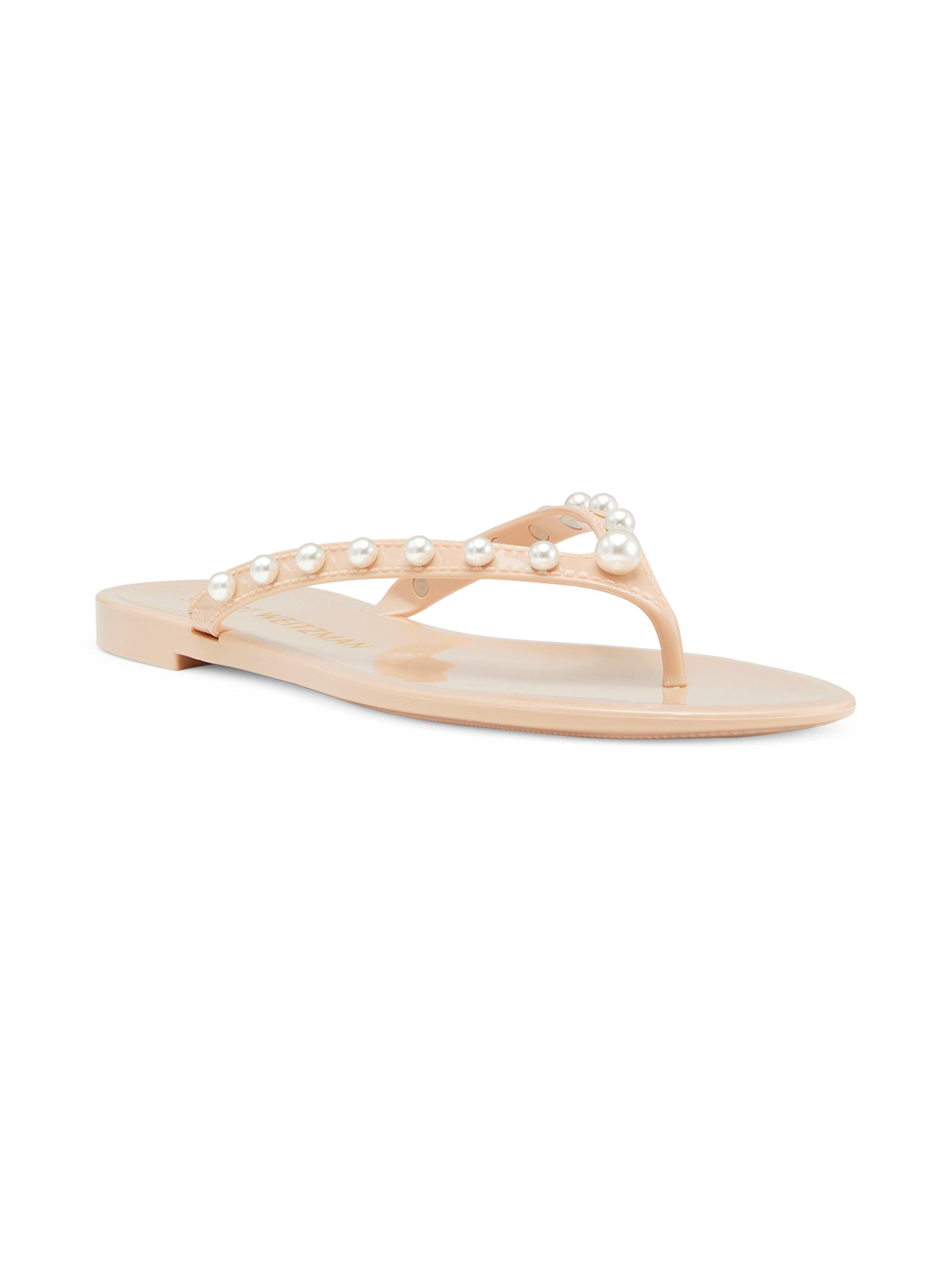 Shop Stuart Weitzman Glide Jelly Imitation Pearl-Embellished Flip-Flops ...