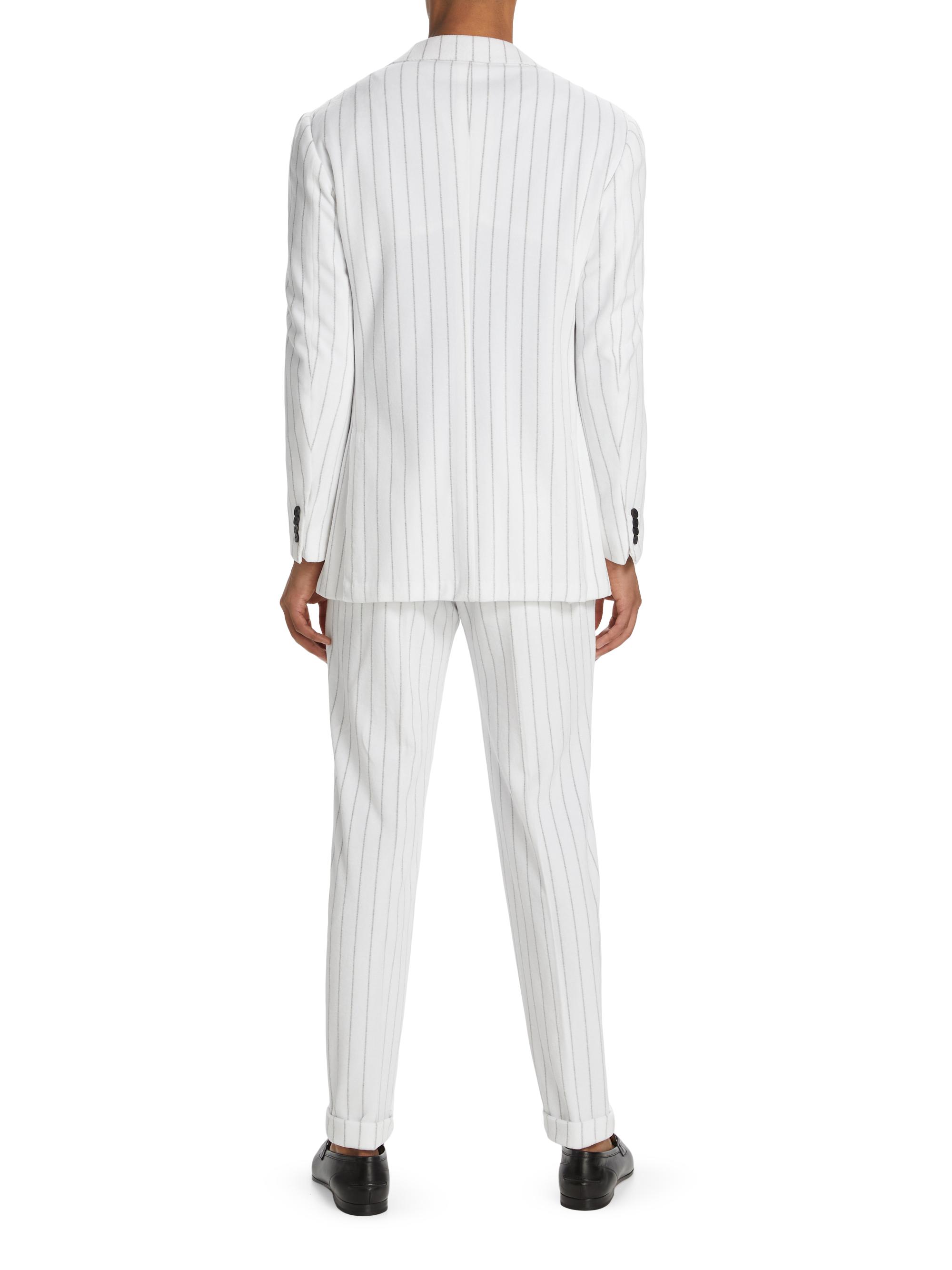 KNT by Kiton Pinstriped Cotton-Blend Three-Button Suit | Saks Fifth Avenue