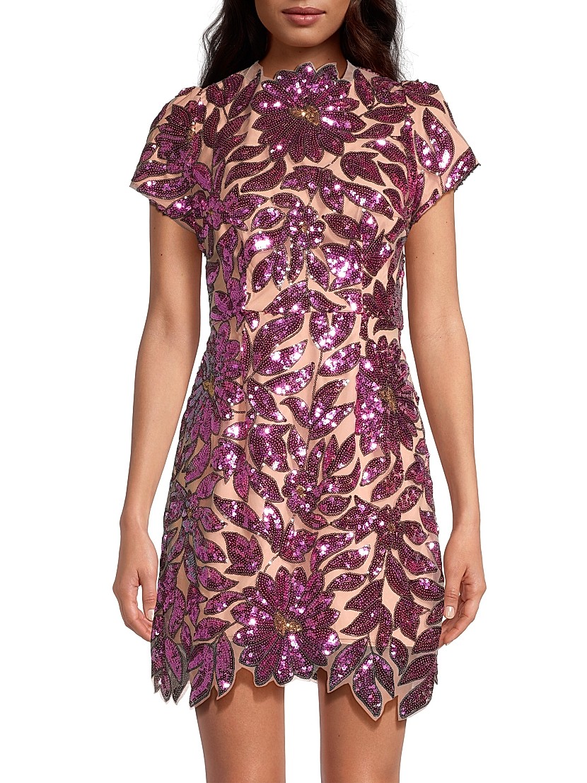 Shop Milly Kyla Floral Sequin Minidress | Saks Fifth Avenue Shop Milly Kyla Floral Sequin Minidress | Saks Fifth Avenue