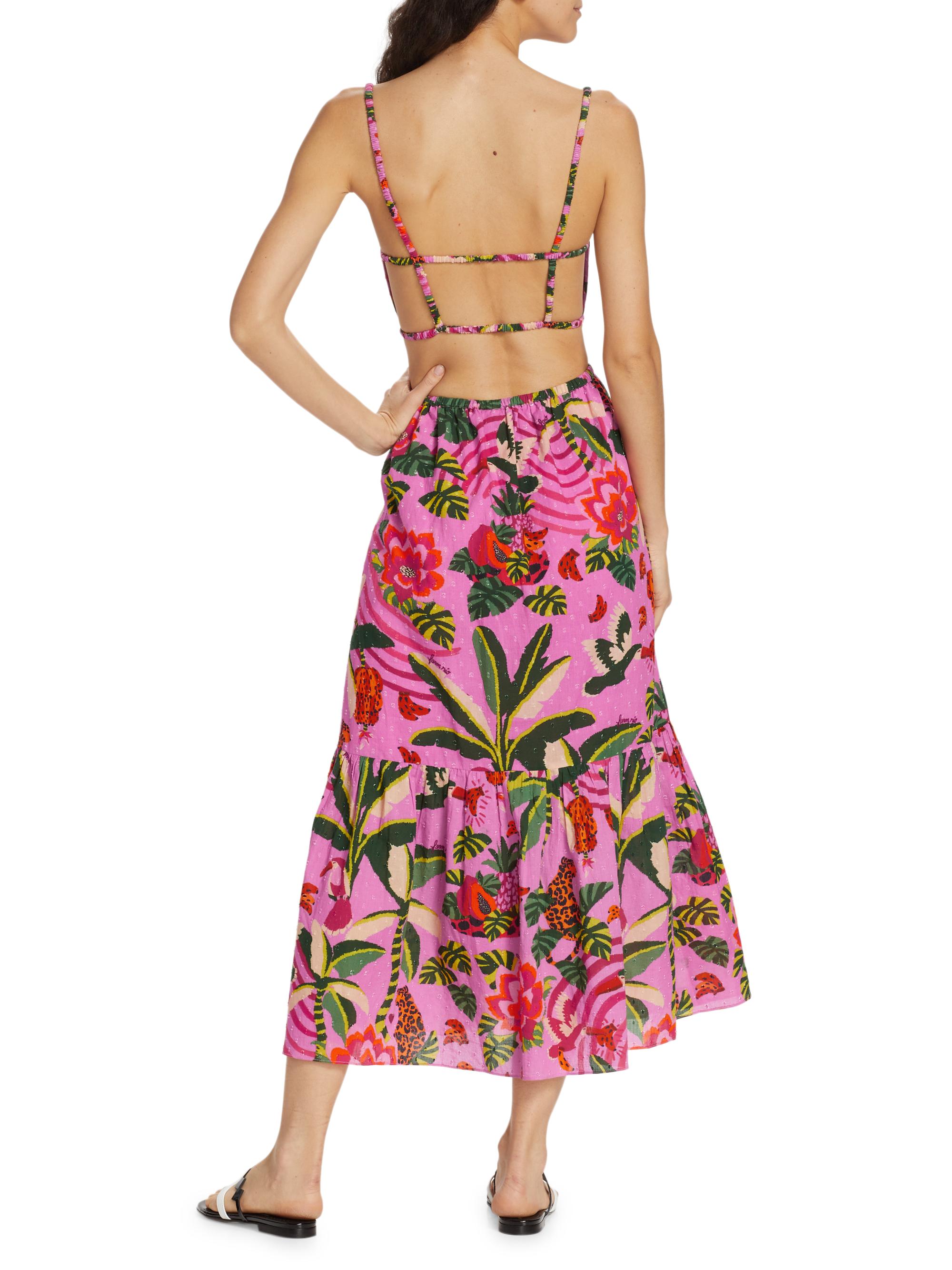 Farm Rio Leopard Forest Cotton Midi-Dress | Saks Fifth Avenue