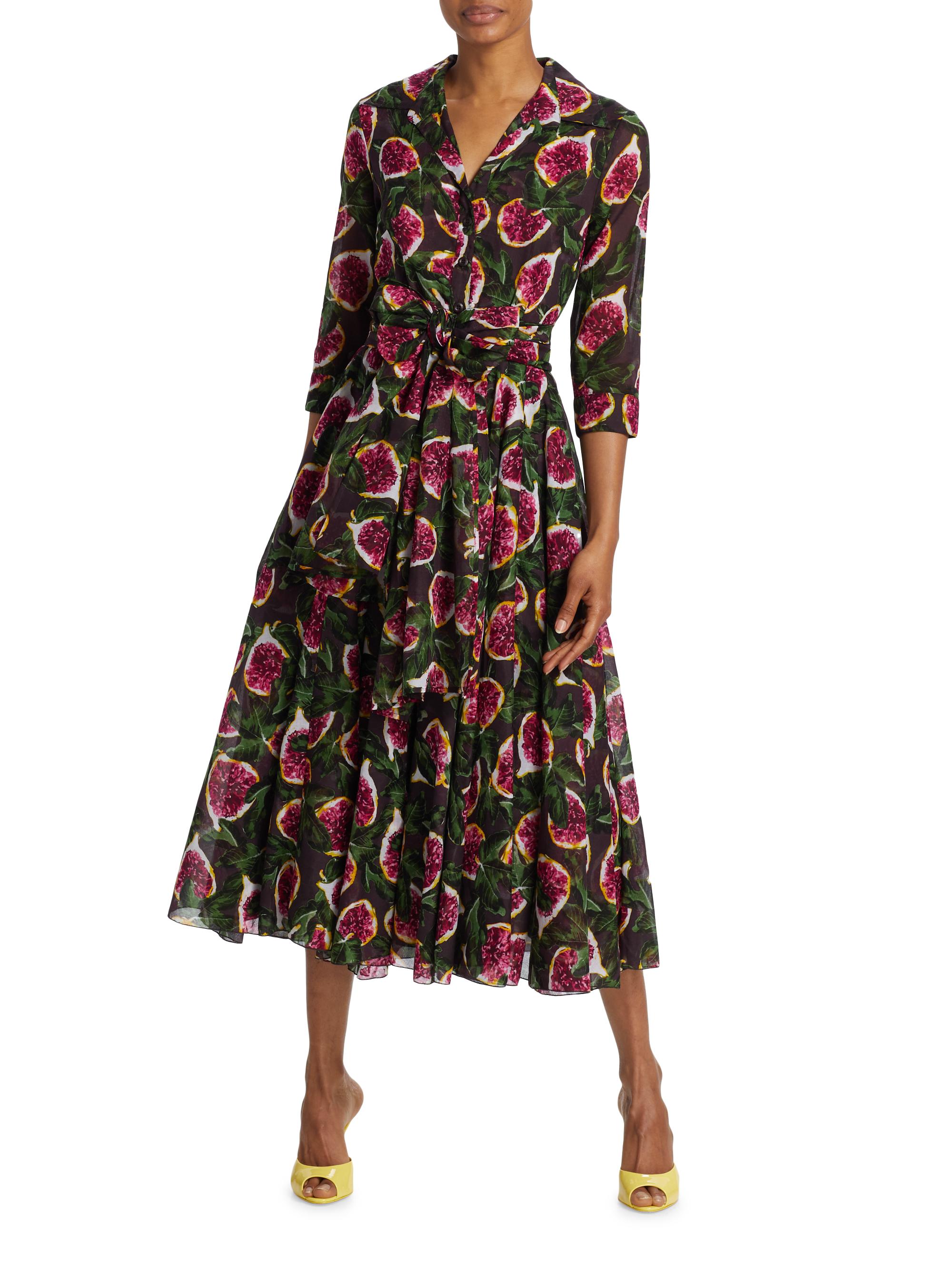 Shop Samantha Sung Aster Fruit Midi-Shirtdress | Saks Fifth Avenue