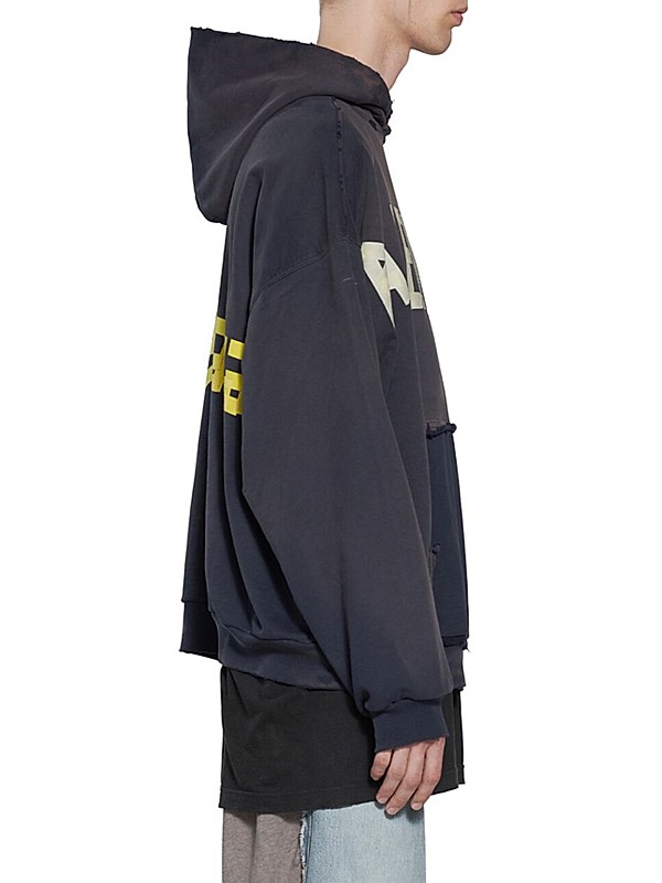 Shop Balenciaga Tape Type Ripped Pocket Hoodie Oversized Shop Balenciaga Tape Type Ripped Pocket Hoodie Oversized