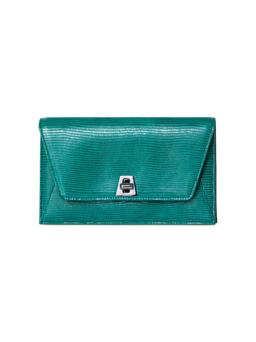 Akris Anouk Lizard-Embossed Leather Envelope Clutch | Saks Fifth Avenue