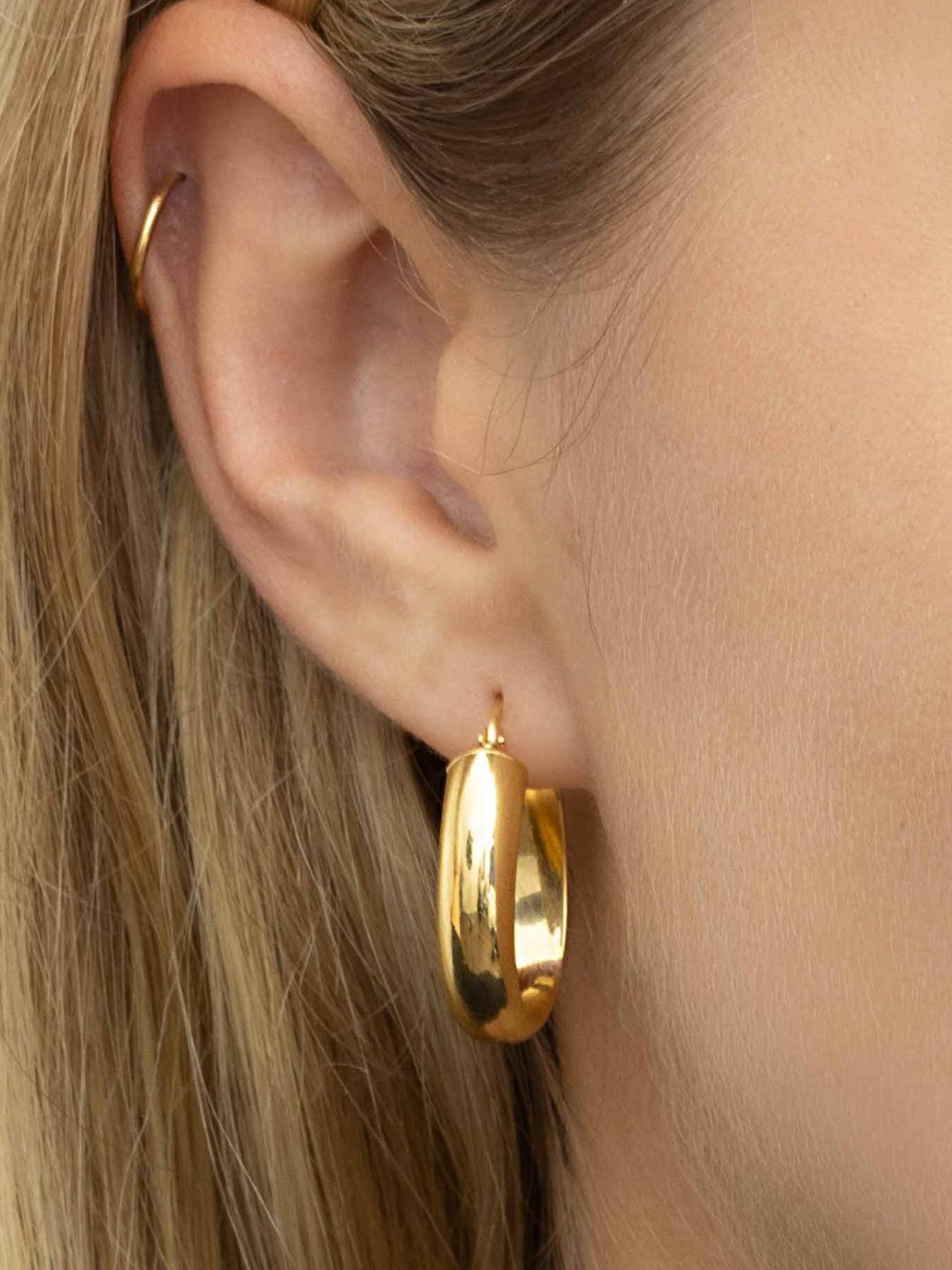 Oradina 14K Yellow Gold High Society Oval Hoops | Saks Fifth Avenue